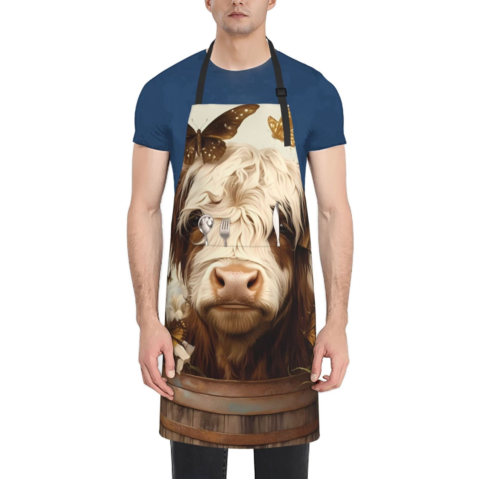 Bingfone Butterfly Cow Barrel Apron Gifts For Men, Women Professional ...