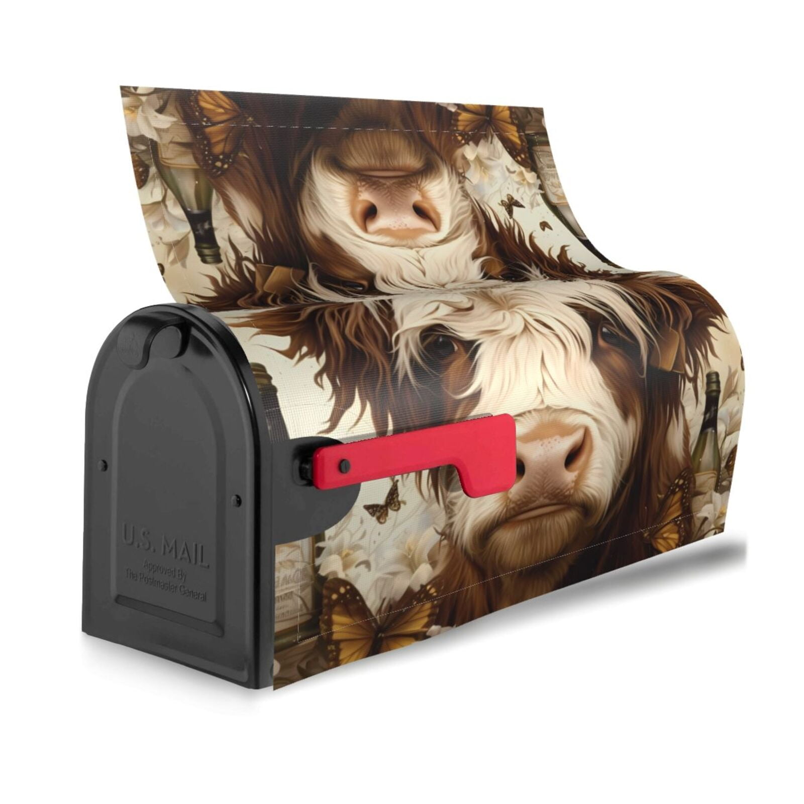 Bingfone Butterfly Cow Barrel Magnetic Mailbox Cover Standard Size for ...