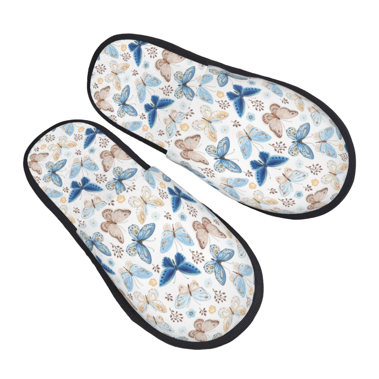 Bingfone Butterfly House Slippers for Women Men with Soft Rubber Sole ...