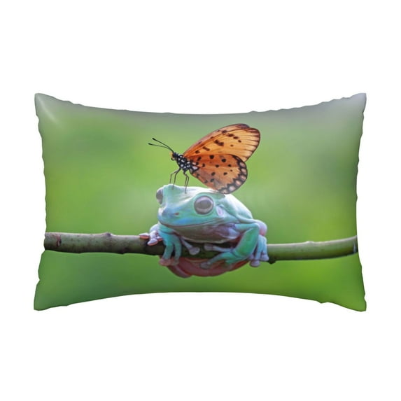 Bingfone Butterfly Landing On Head Dumpy Frog Print Satin Pillowcase ...
