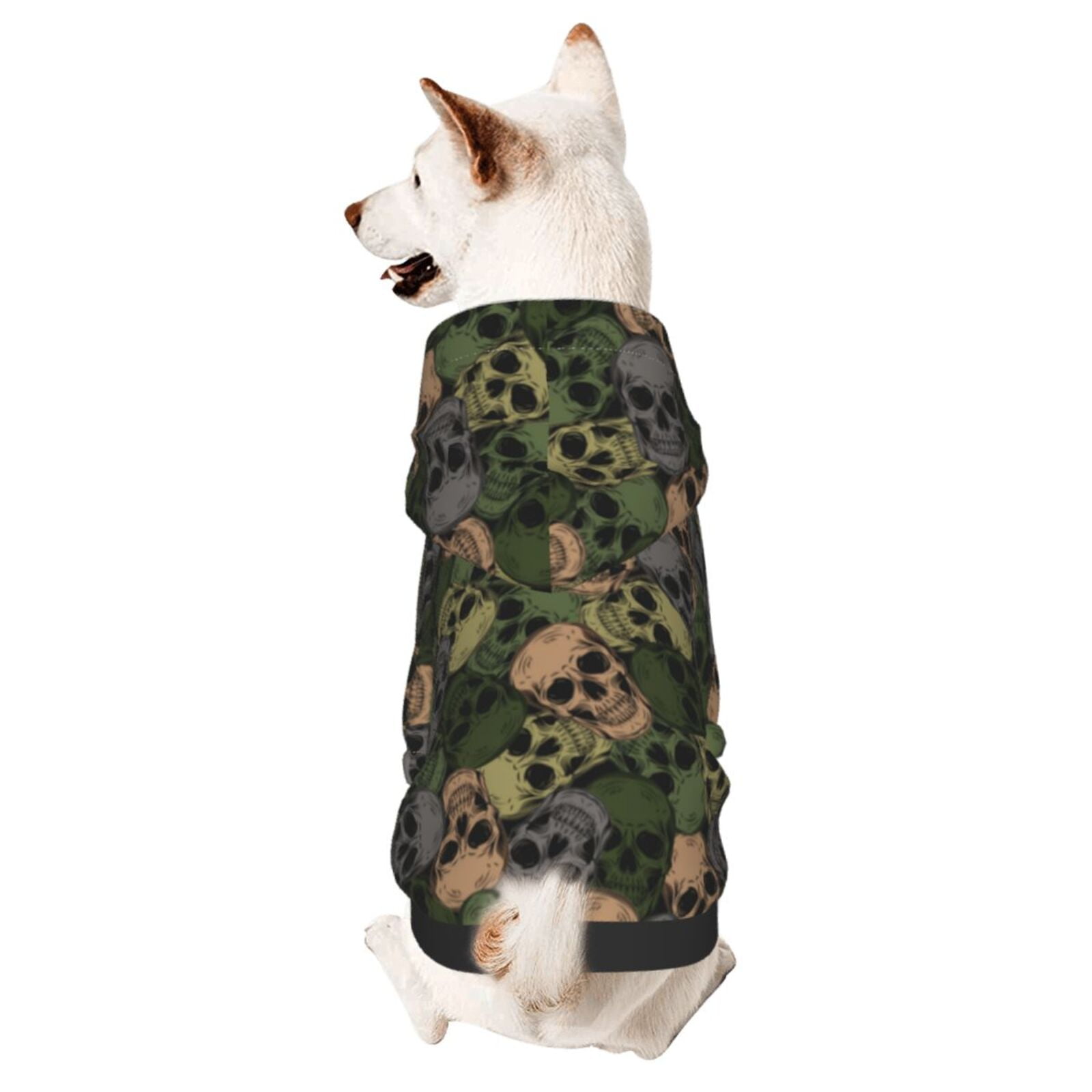 Bingfone Camouflage Skulls Dog Clothes Hoodie, Pet Winter Coat,Puppy ...