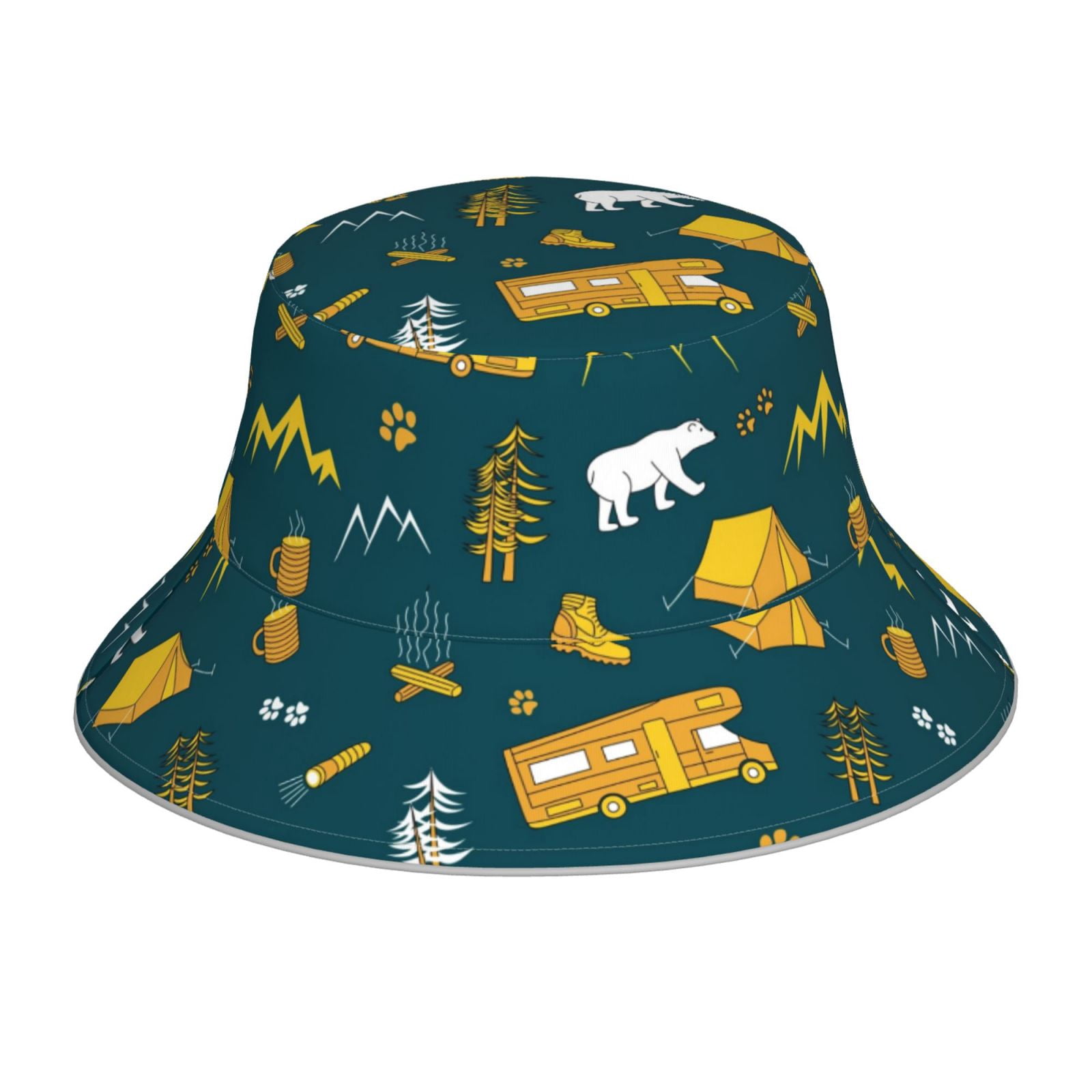 Bingfone Camping Bucket Hat for Men Women,Packable Reversible Printed ...