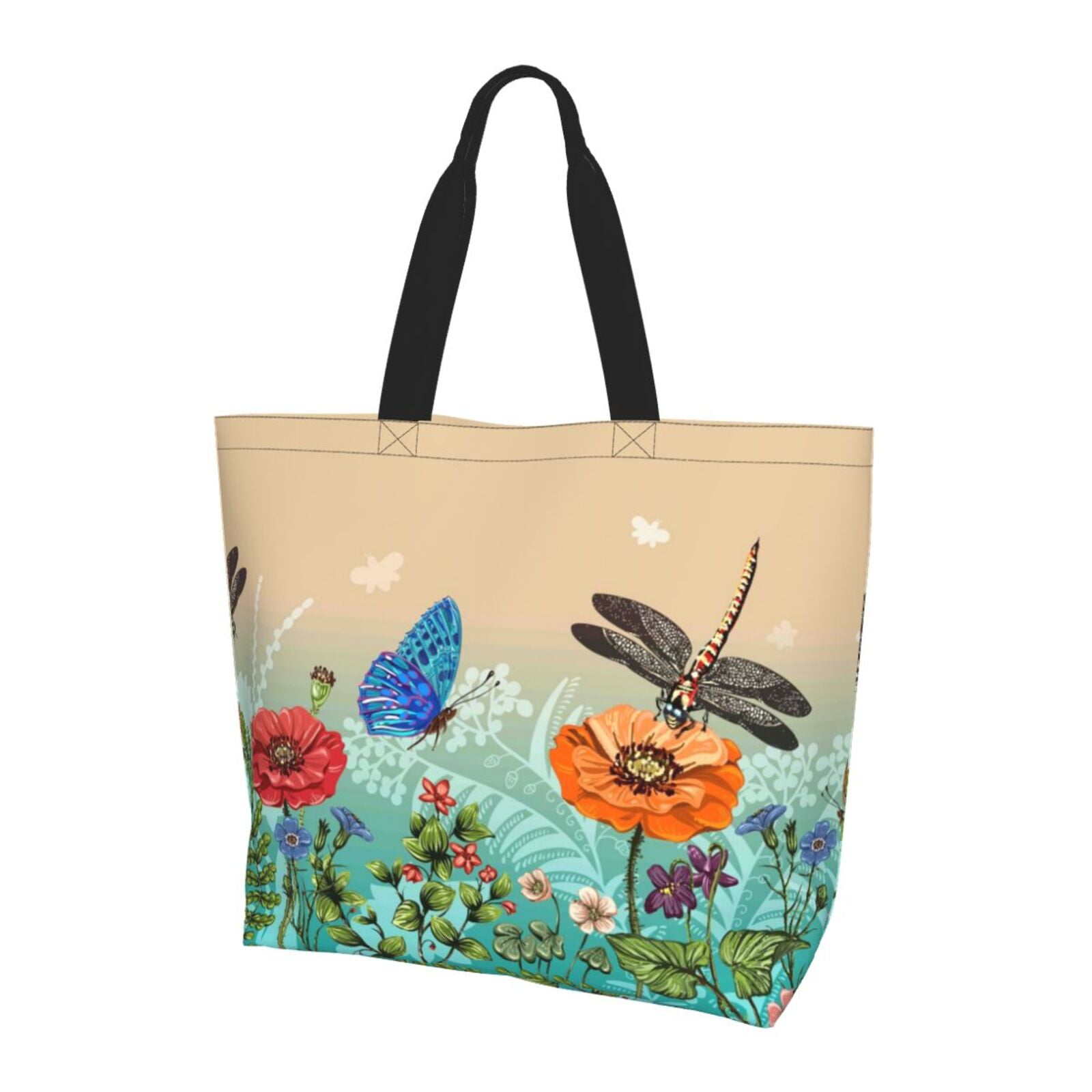 Bingfone Canvas Tote Bag for Women with Inner Pocket Aesthetic Cute ...