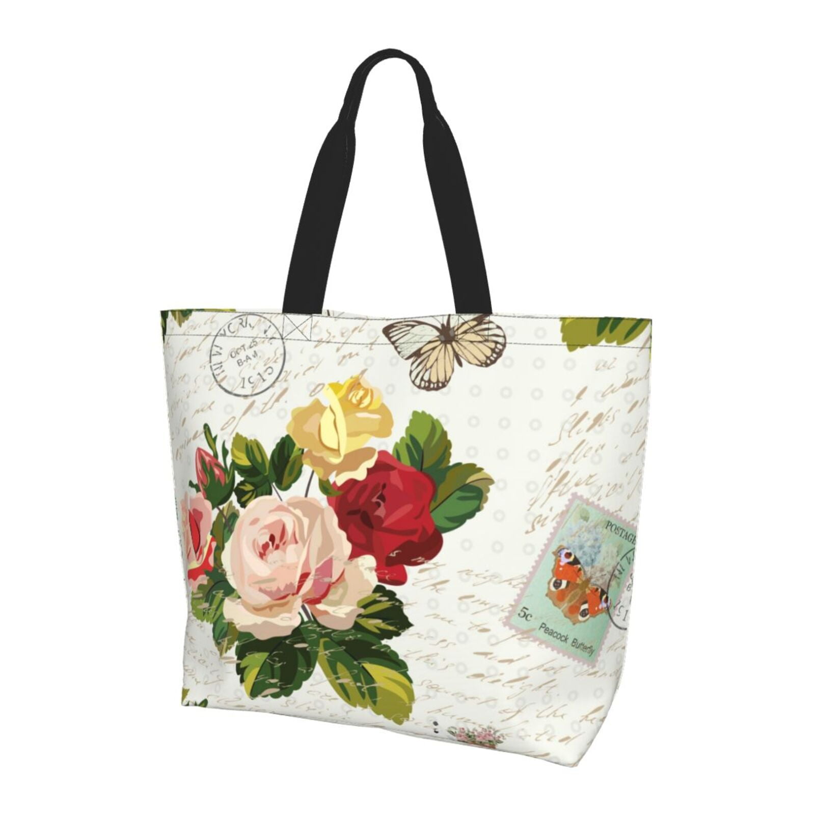 Bingfone Canvas Tote Bag for Women with Inner Pocket Aesthetic Cute Shopping Tote Bags Reusable ...