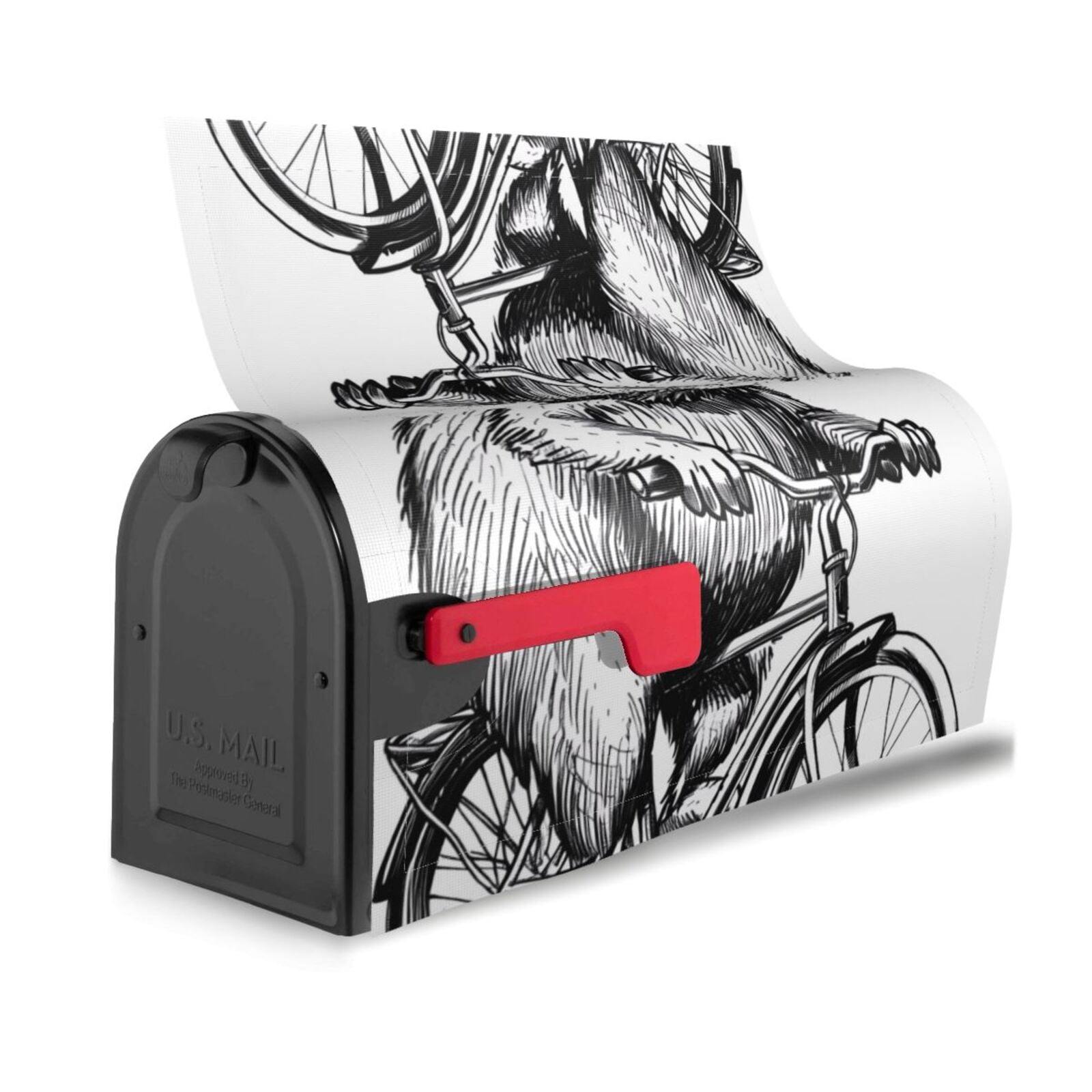 Bingfone Capybara Riding Bicycle Magnetic Mailbox Cover Standard Size ...