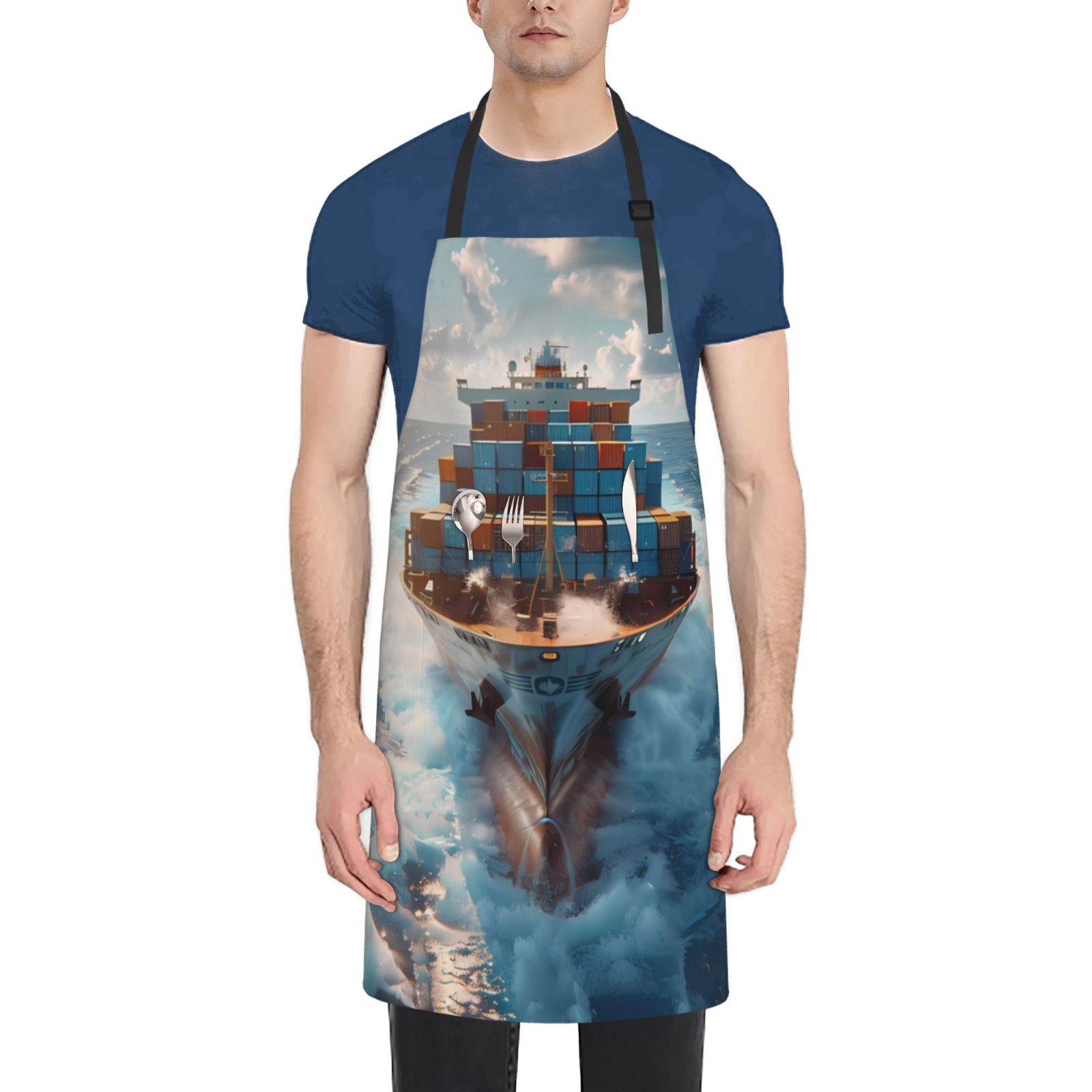 Bingfone Cargo Ship At Sea Apron Gifts For Men, Women Professional ...