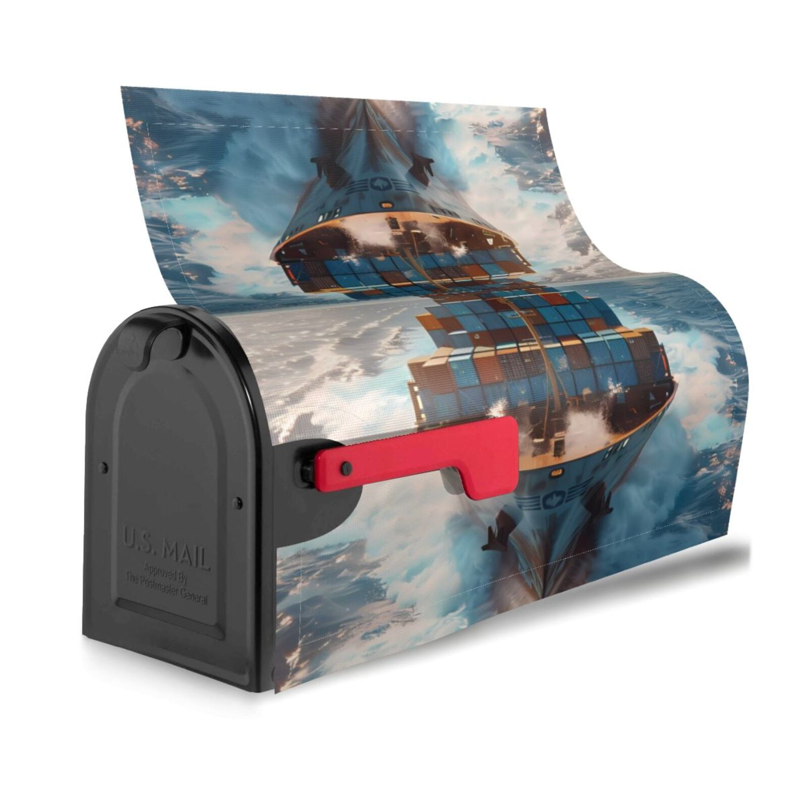 Bingfone Cargo Ship At Sea Magnetic Mailbox Cover Standard Size for ...