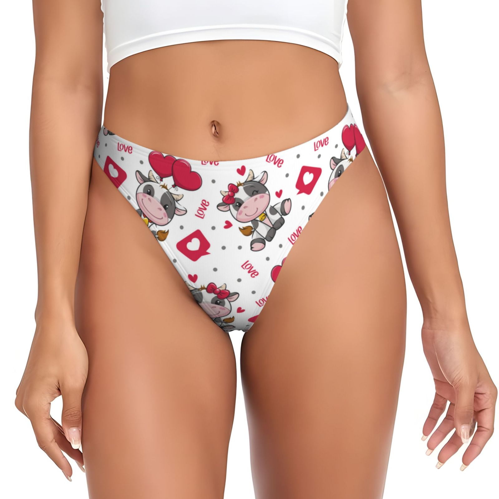 Bingfone Caring Cow Print Seamless Women Underwear Thongs,Low Rise Hipster G-string Thongs Sexy ...