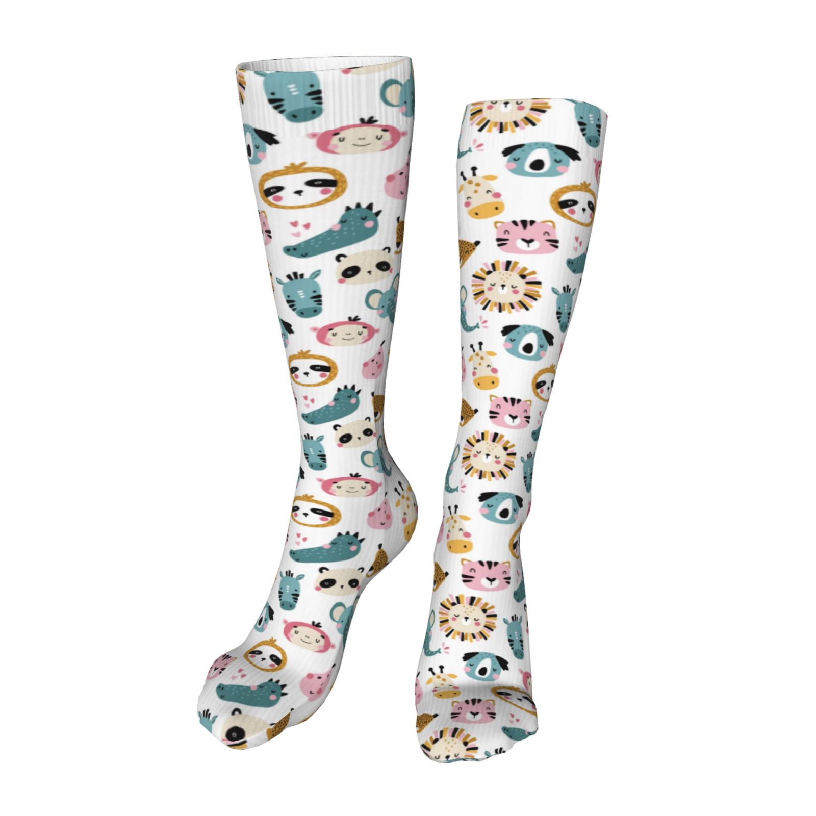 Bingfone Cartoon Animals Print Compression Socks for Women and Men Long ...