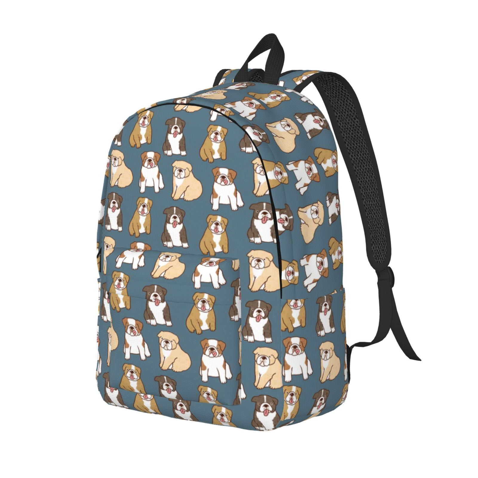 Bingfone Cartoon Bulldog 1 Print Canvas College Laptop Backpack, Large ...