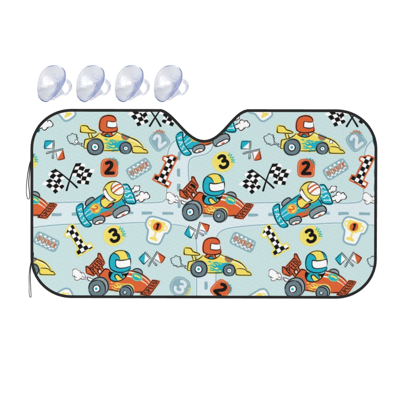 Bingfone Cartoon Car Racing Car Windshield Sunshade,Sun Foldable Sun ...