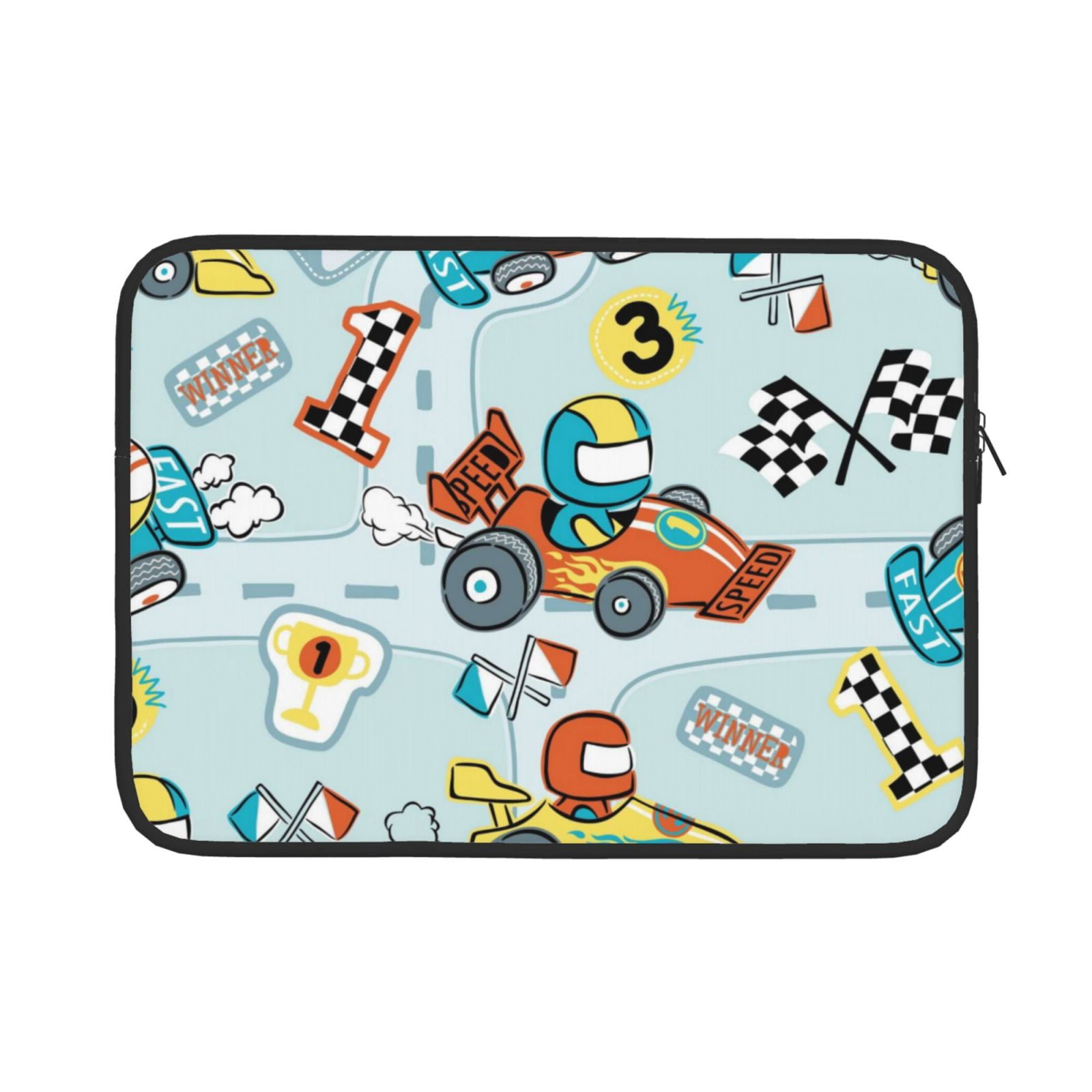 Bingfone Cartoon Car Racing Laptop Sleeve Case 13 Inch, 360° Protective ...