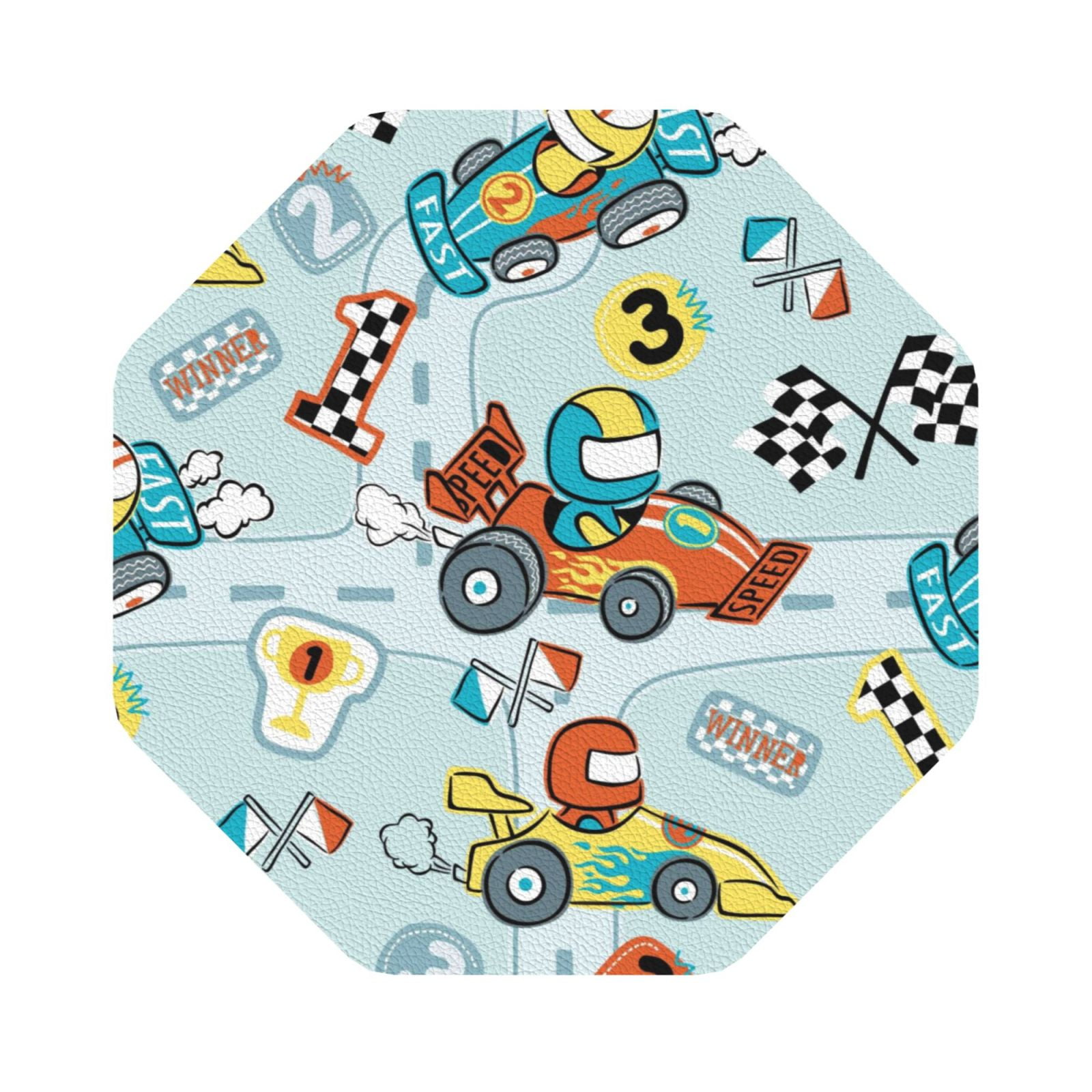 Bingfone Cartoon Car Racing Personalized Coaster Set 4 For Drinks ...