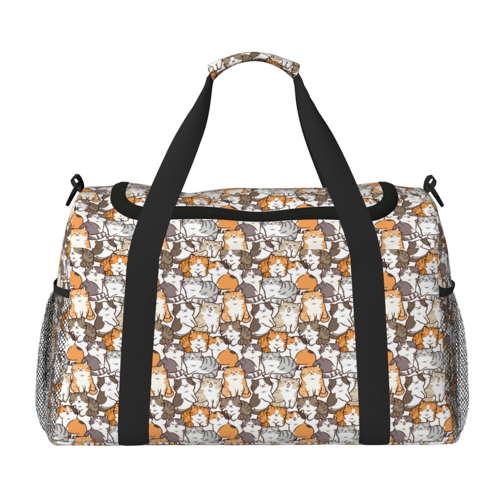 Bingfone Cartoon Cat 1 Print Travel Duffel Tote Bag,Waterproof Shoulder ...