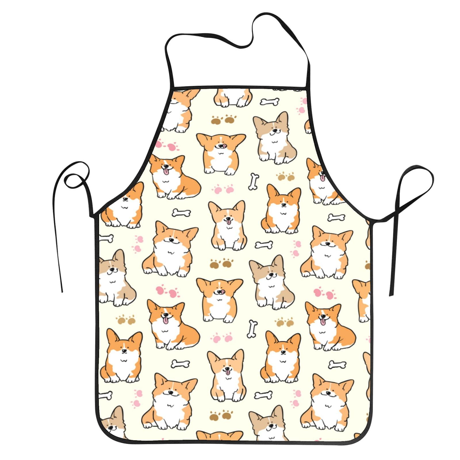 Bingfone Cartoon Corgi for Tie-up Apron, Unisex Waterproof and Stain ...