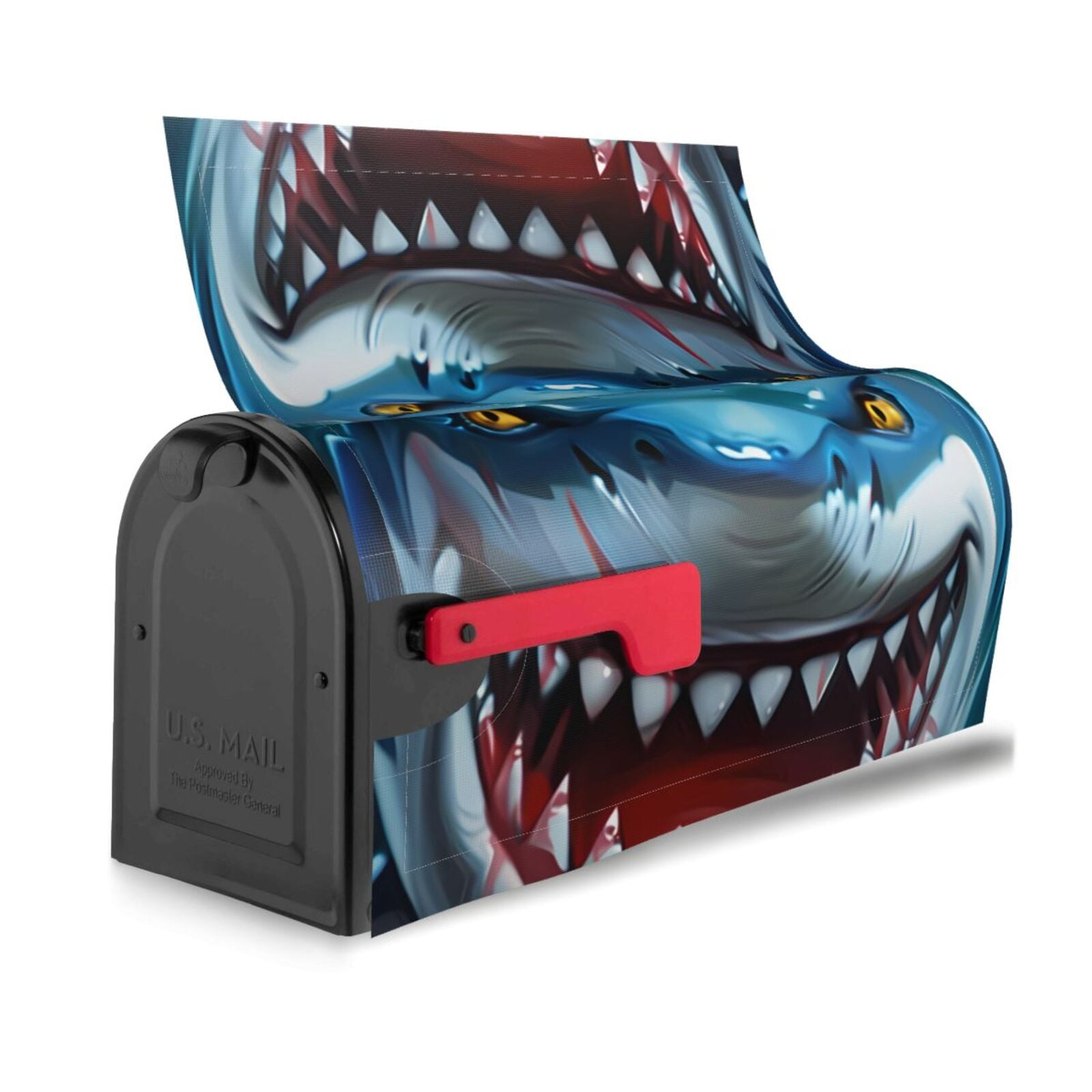 Bingfone Cartoon Cute Shark Magnetic Mailbox Cover Standard Size for ...