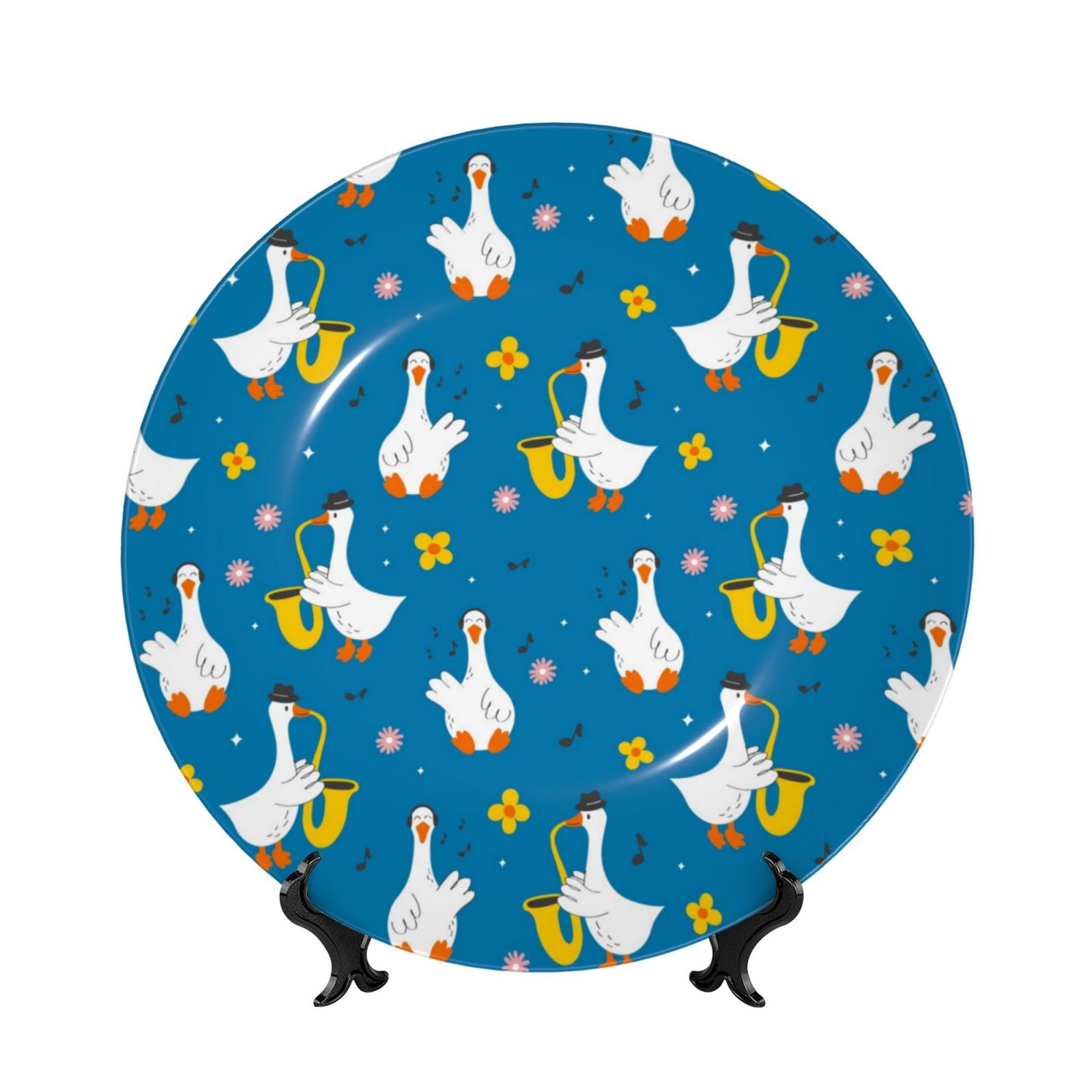 Bingfone Cartoon Goose Print Bone China Dinner Decorative Plates ...