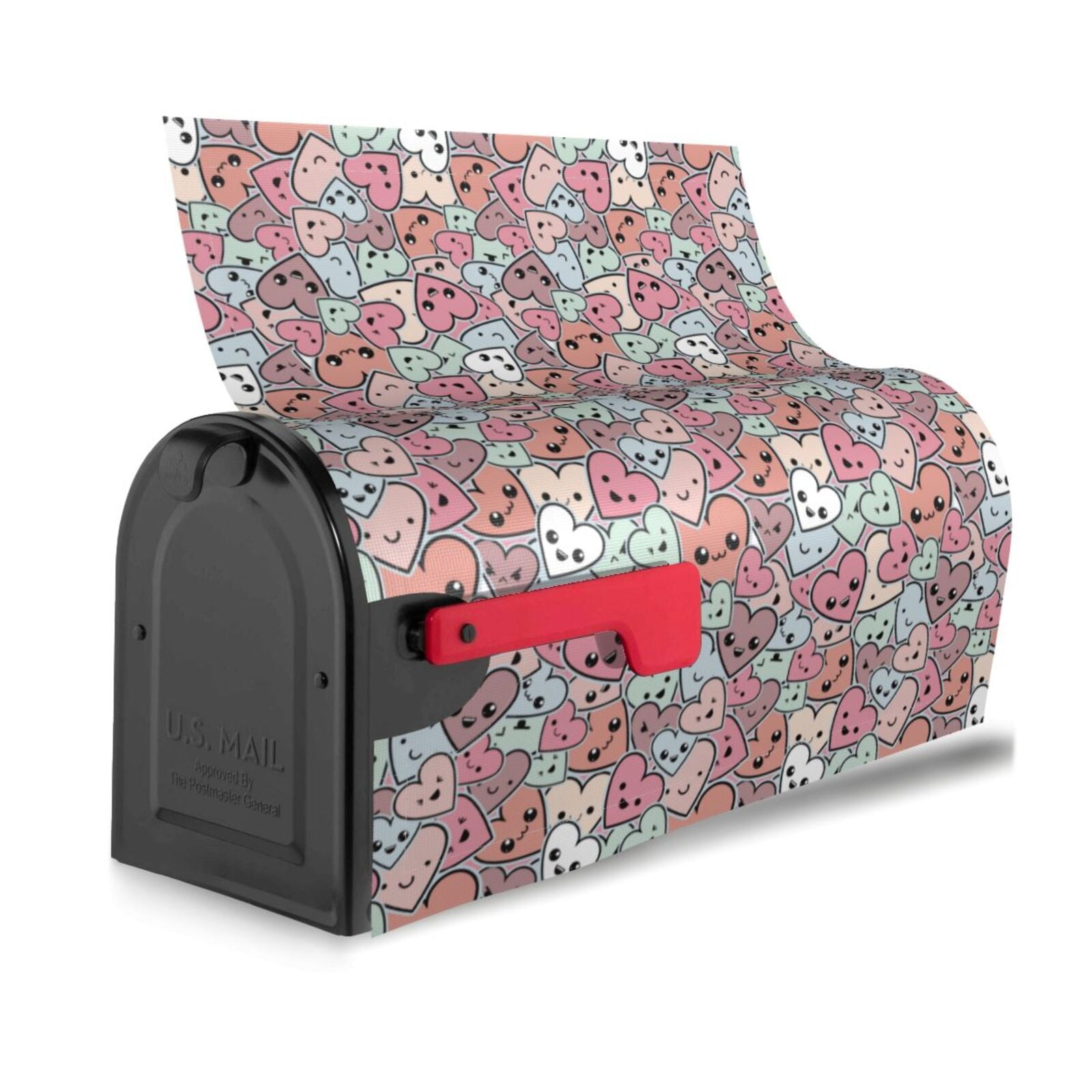 Bingfone Cartoon Hearts Magnetic Mailbox Cover Standard Size for Garden ...