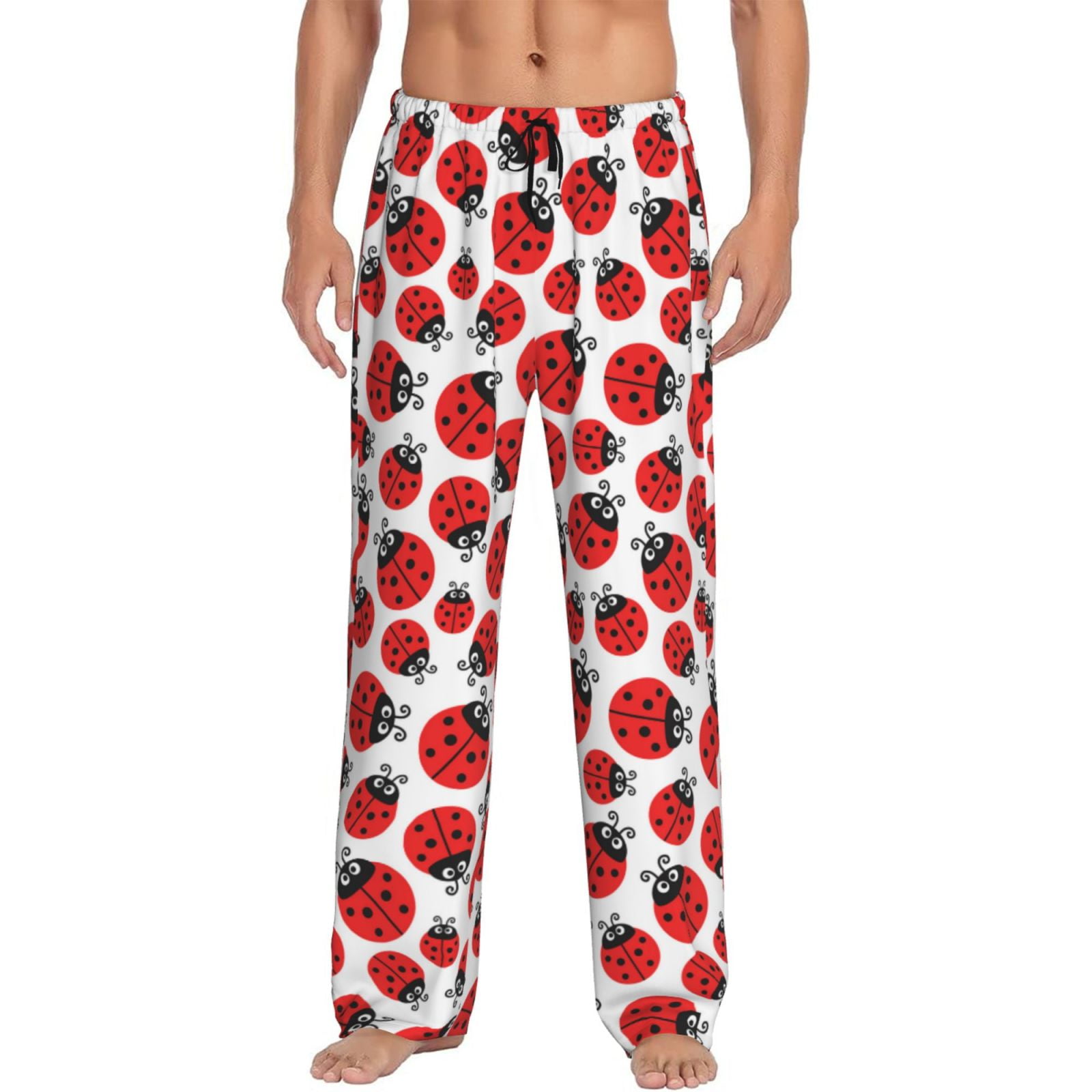 Bingfone Cartoon Ladybug Mens All Over Print Sleep Pajama Pants-Large ...