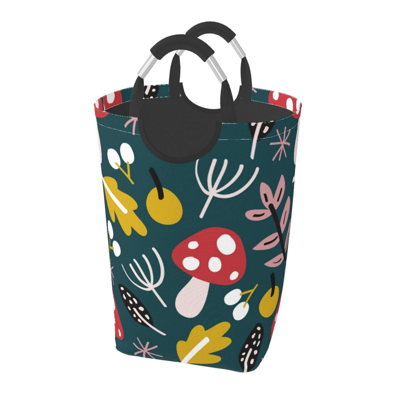 Bingfone Cartoon Leaf Mushroom Red Laundry Hamper,Large Canvas Fabric ...