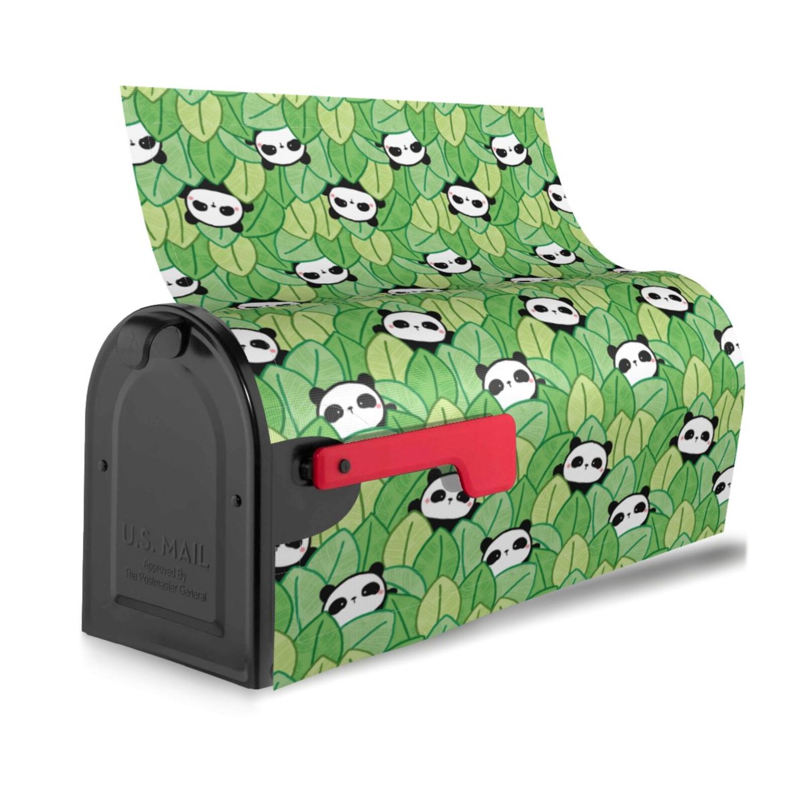 Bingfone Cartoon Panda And Leaf 1 Magnetic Mailbox Cover Standard Size ...