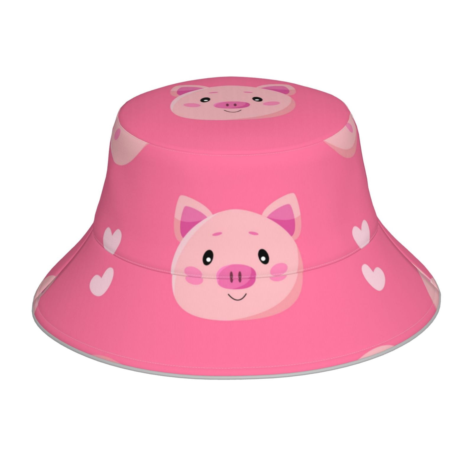 Bingfone Cartoon Pigs And Hearts Bucket Hat For Men Women,Packable ...