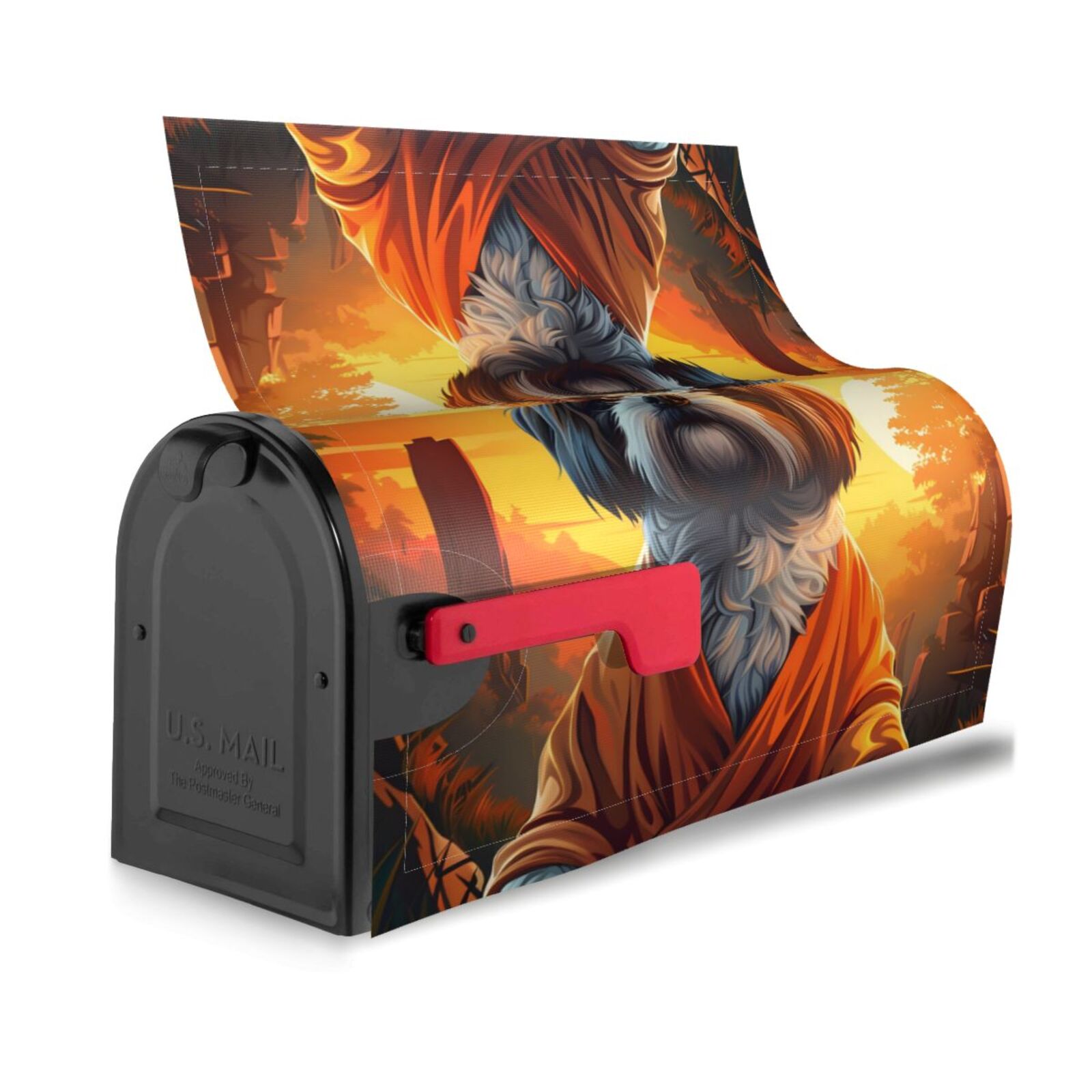 Bingfone Cartoon Puppy Sunset Magnetic Mailbox Cover Standard Size for Garden Yard Outdoor ...