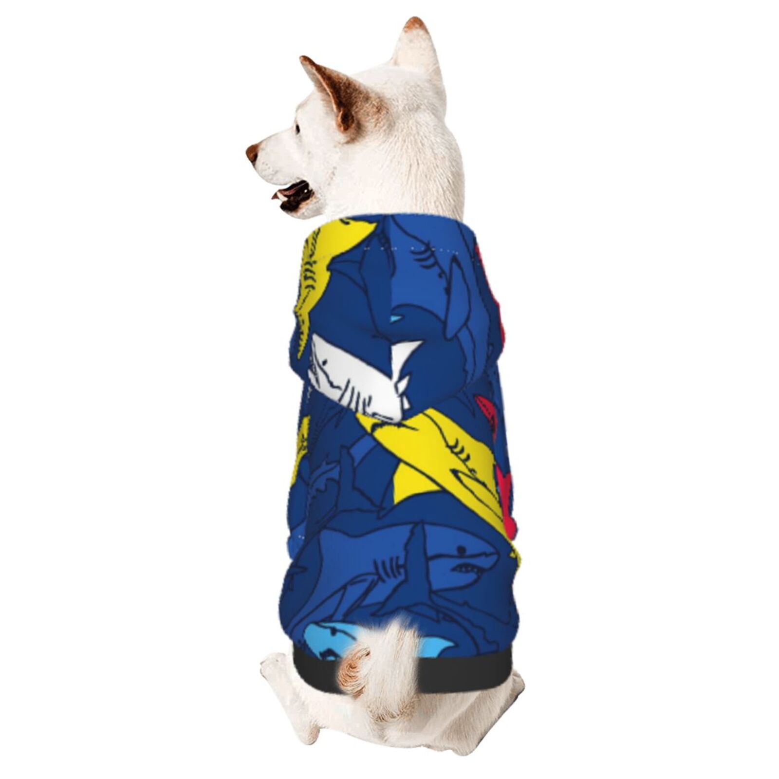 Bingfone Cartoon Shark Dog Clothes Hoodie, Pet Winter Coat,Puppy ...