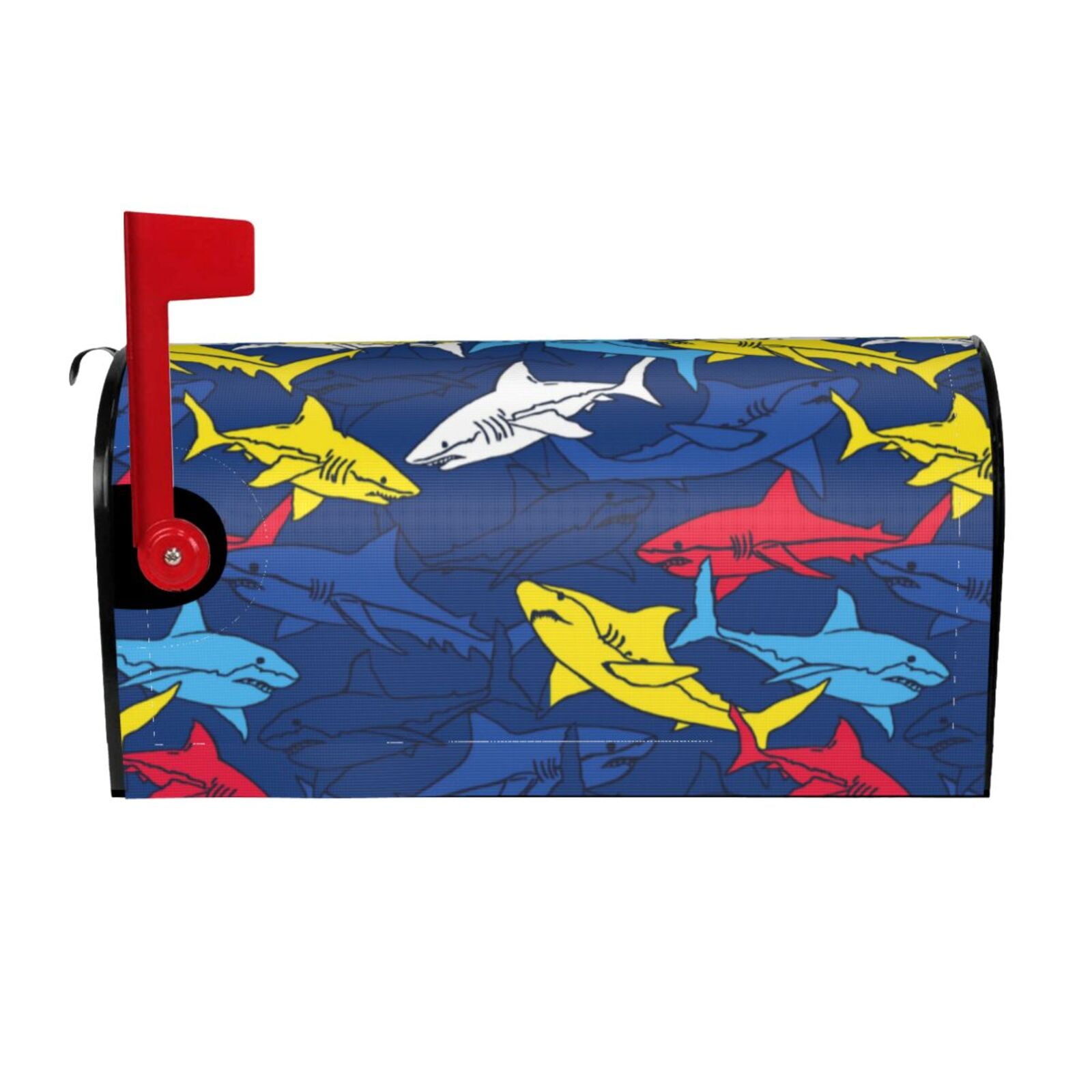 Bingfone Cartoon Shark Magnetic Mailbox Cover Standard Size For Garden ...