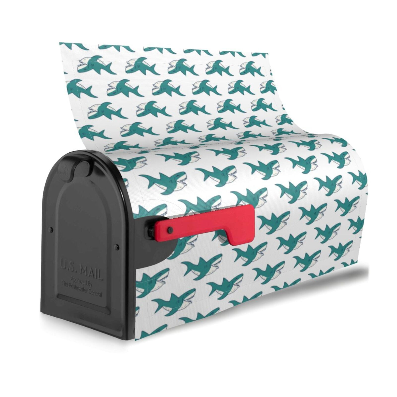 Bingfone Cartoon Shark Magnetic Mailbox Cover Standard Size for Garden ...