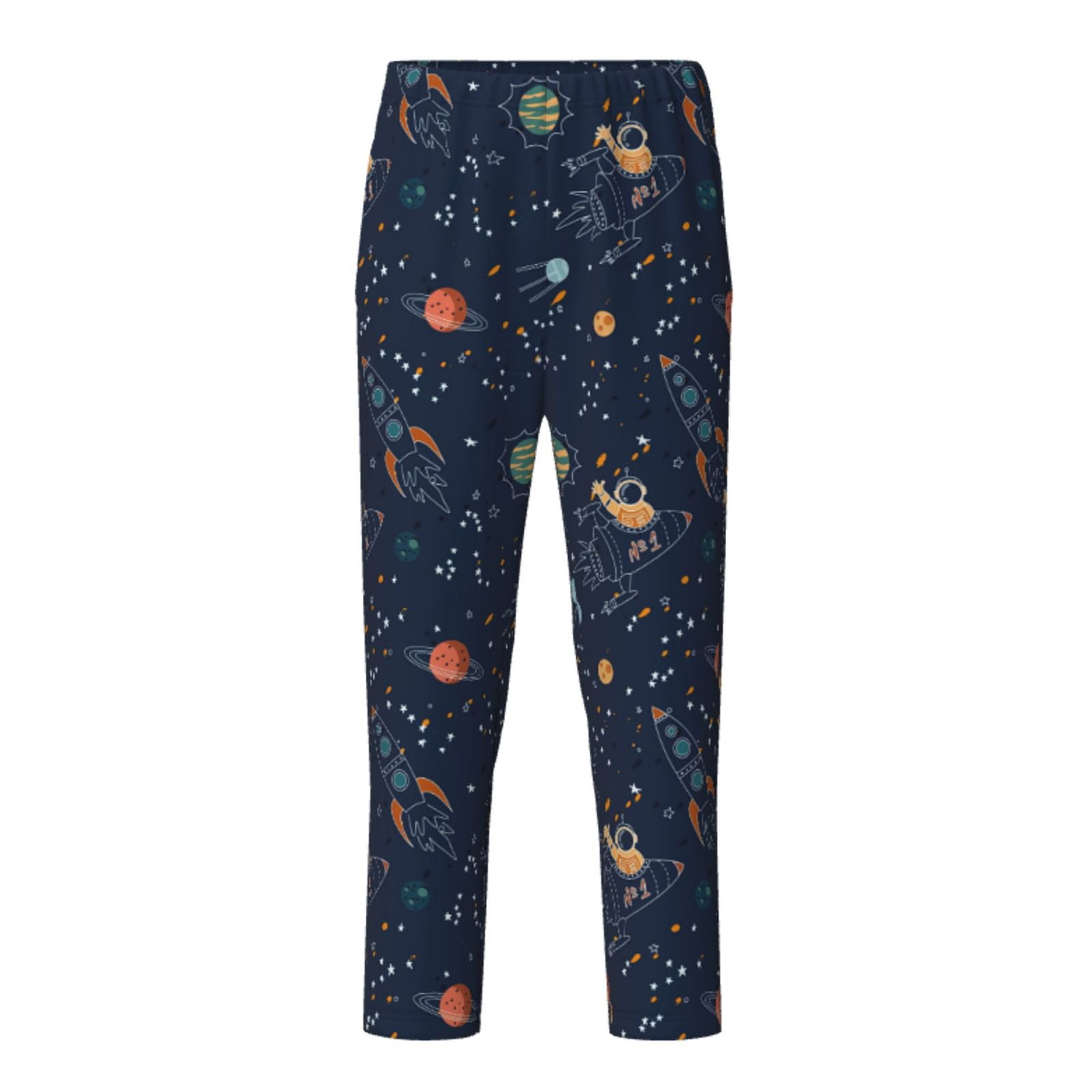 Bingfone Cartoon Space Planets Print Boys Girls Pajama Pants Lounge ...