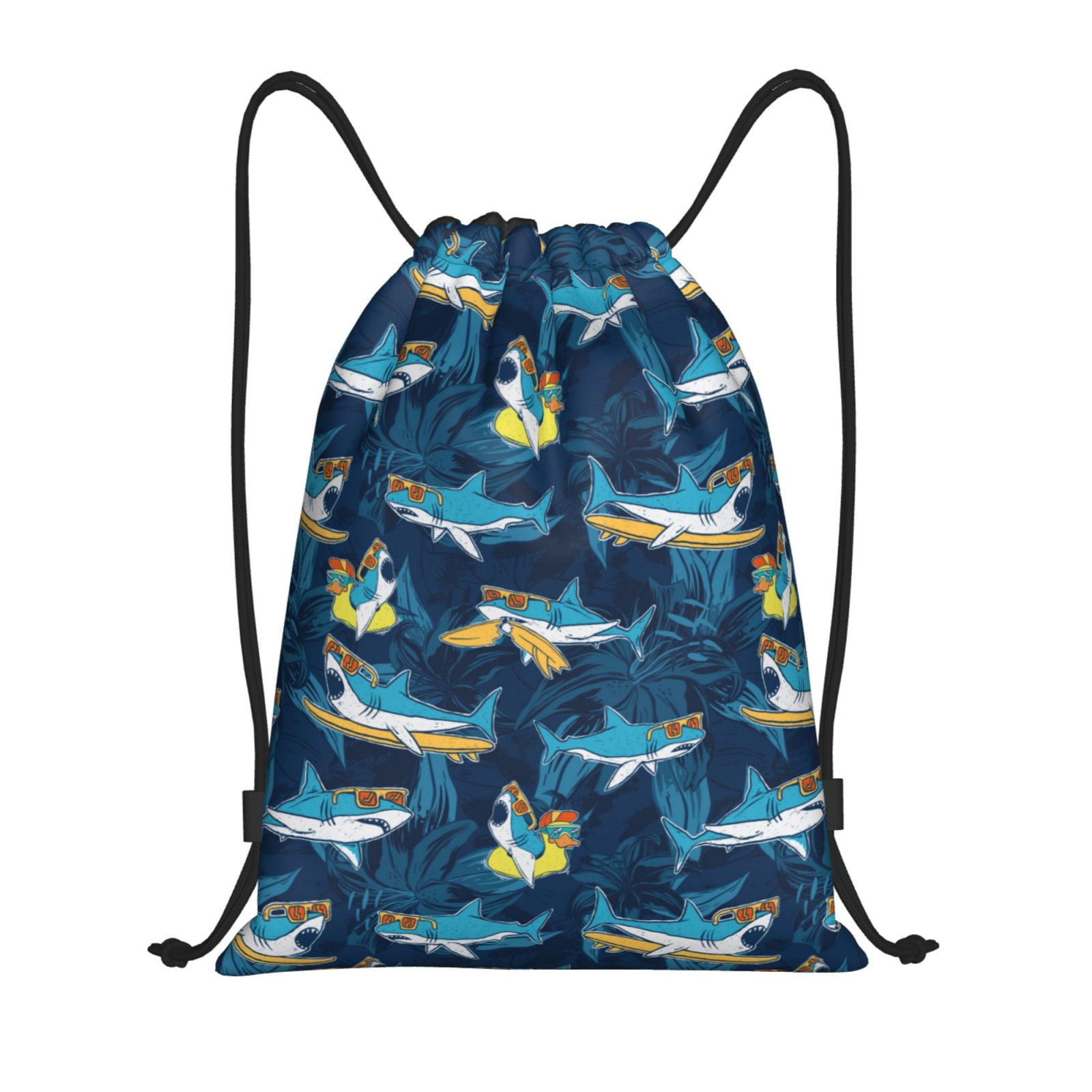 Bingfone Cartoon Surfer Sharks Drawstrings Backpacks Bags for Men Women ...