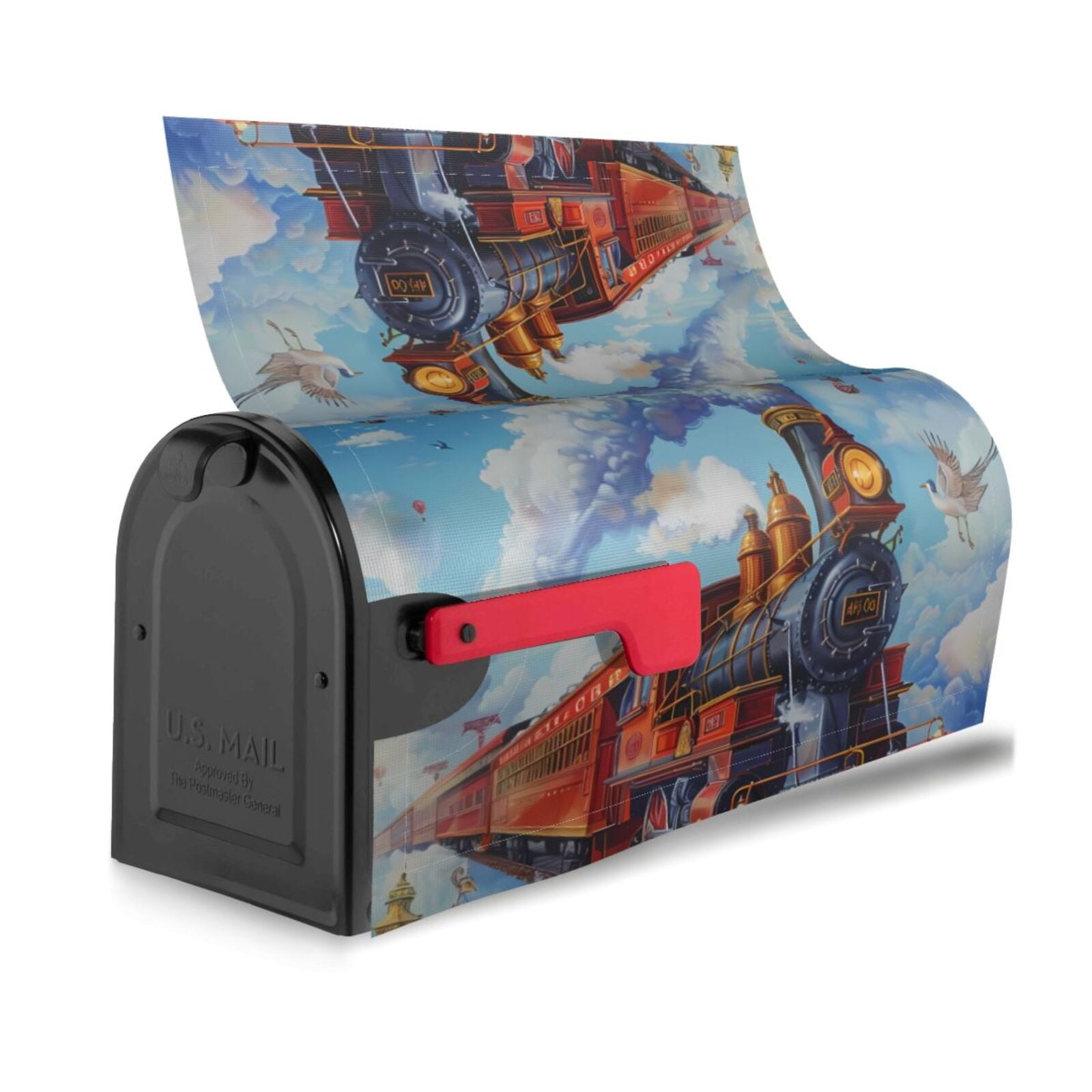 Bingfone Cartoon Train Hot Air Balloon Magnetic Mailbox Cover Standard ...