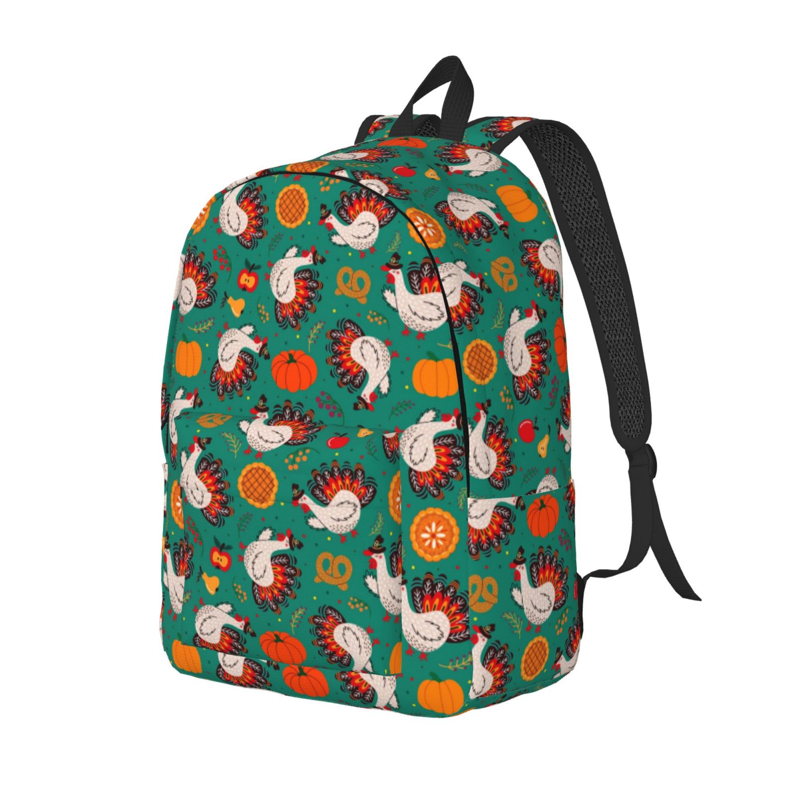 Bingfone Cartoon Turkey Print Canvas College Laptop Backpack, Large ...