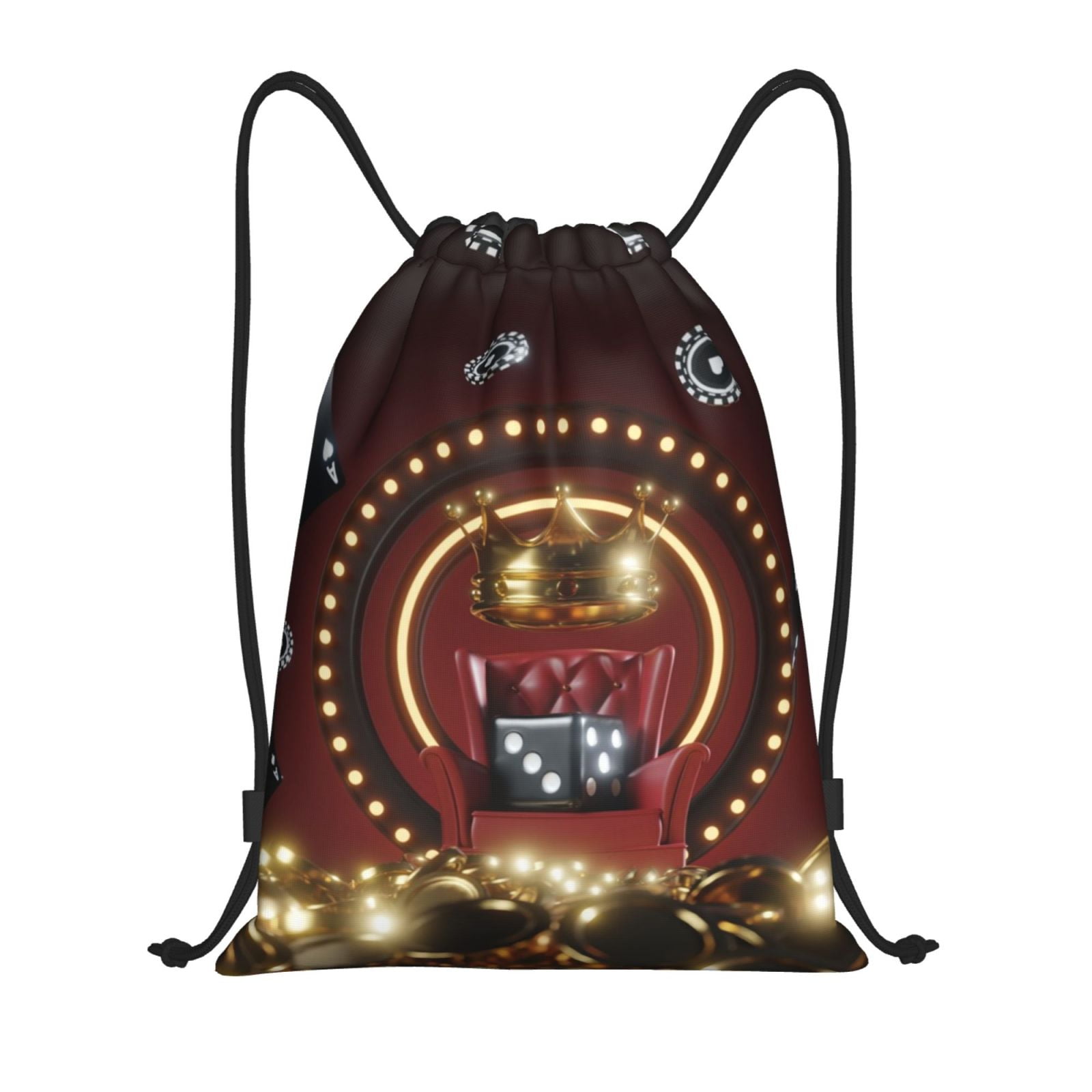 Bingfone Casino King And Playing Cards Drawstrings Backpacks Bags for ...