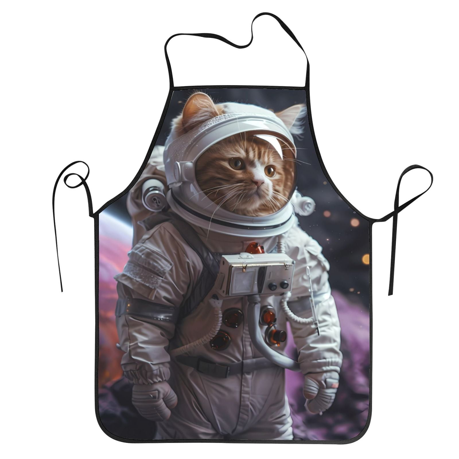 Bingfone Cat Astronaut In Space for Tie-up Apron, Unisex Waterproof and ...