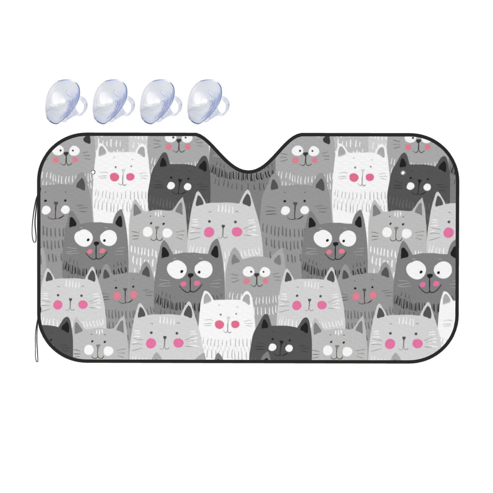 Bingfone Cats Group Car Windshield Sunshade,Sun Foldable Sun Shield Sun ...