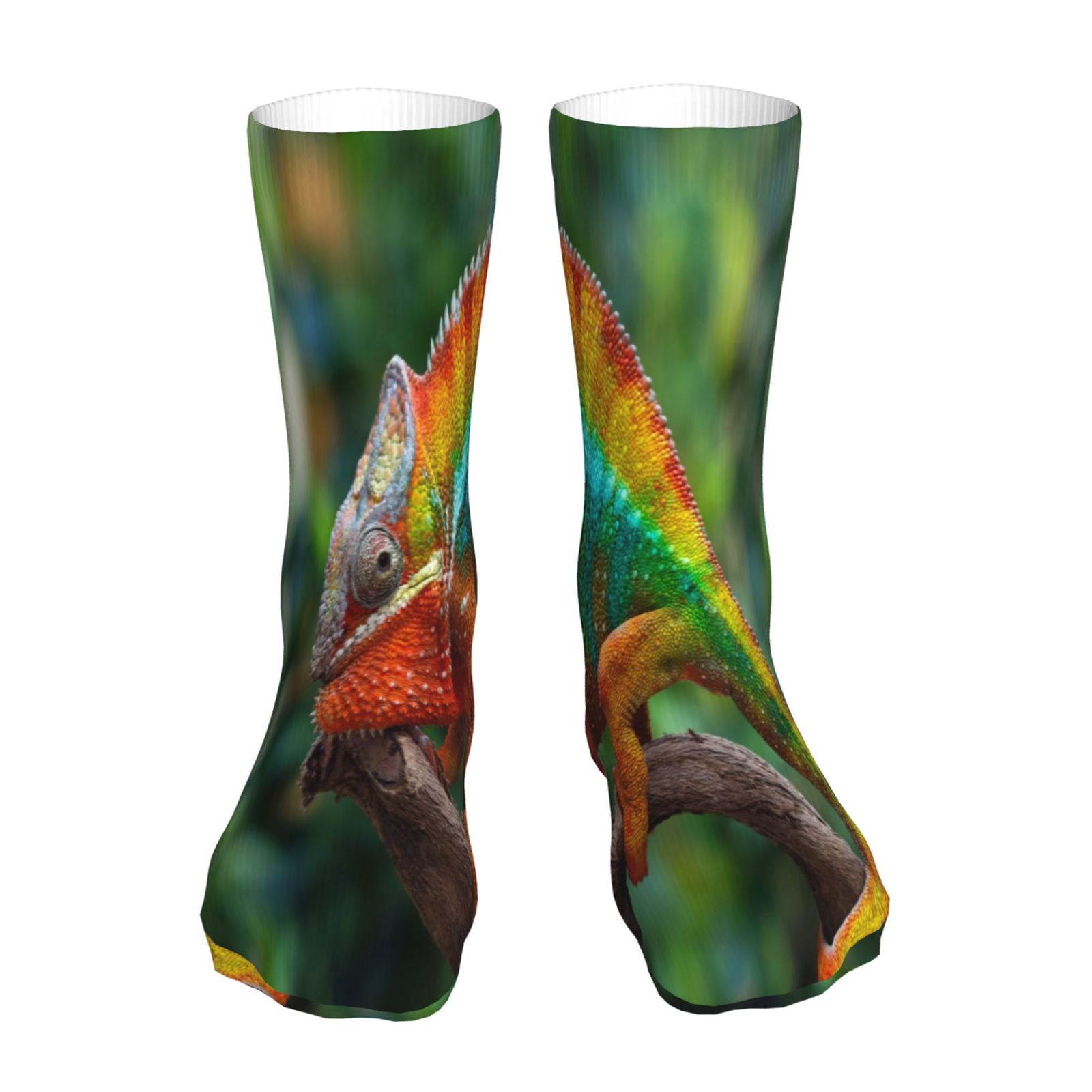 Bingfone Chameleon Prirnt Women's Men's Fun Pattern and Solid Crew ...