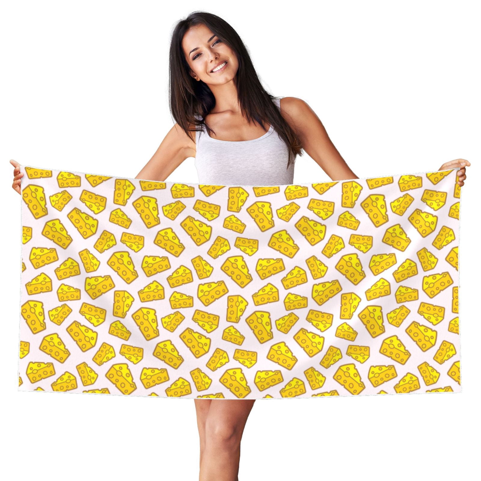 Bingfone Cheese Oversized 27.7x55 Inches Beach Towel, Super Absorbent ...