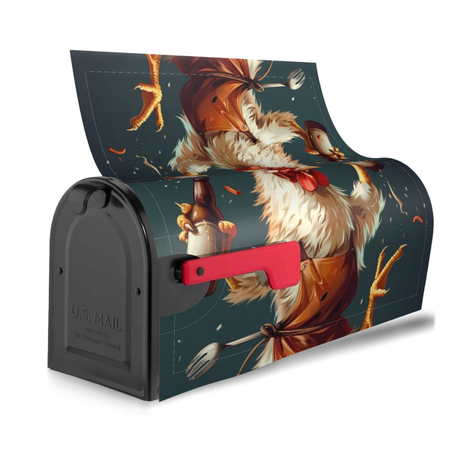 Bingfone Chef Chicken With Beer Bottles Magnetic Mailbox Cover Standard ...