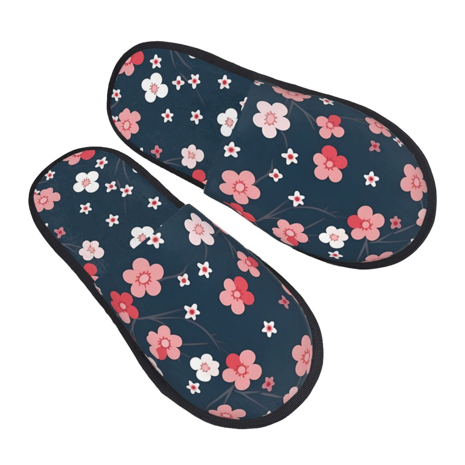 Bingfone Cherry Blossoms House Slippers for Women Men with Soft Rubber ...