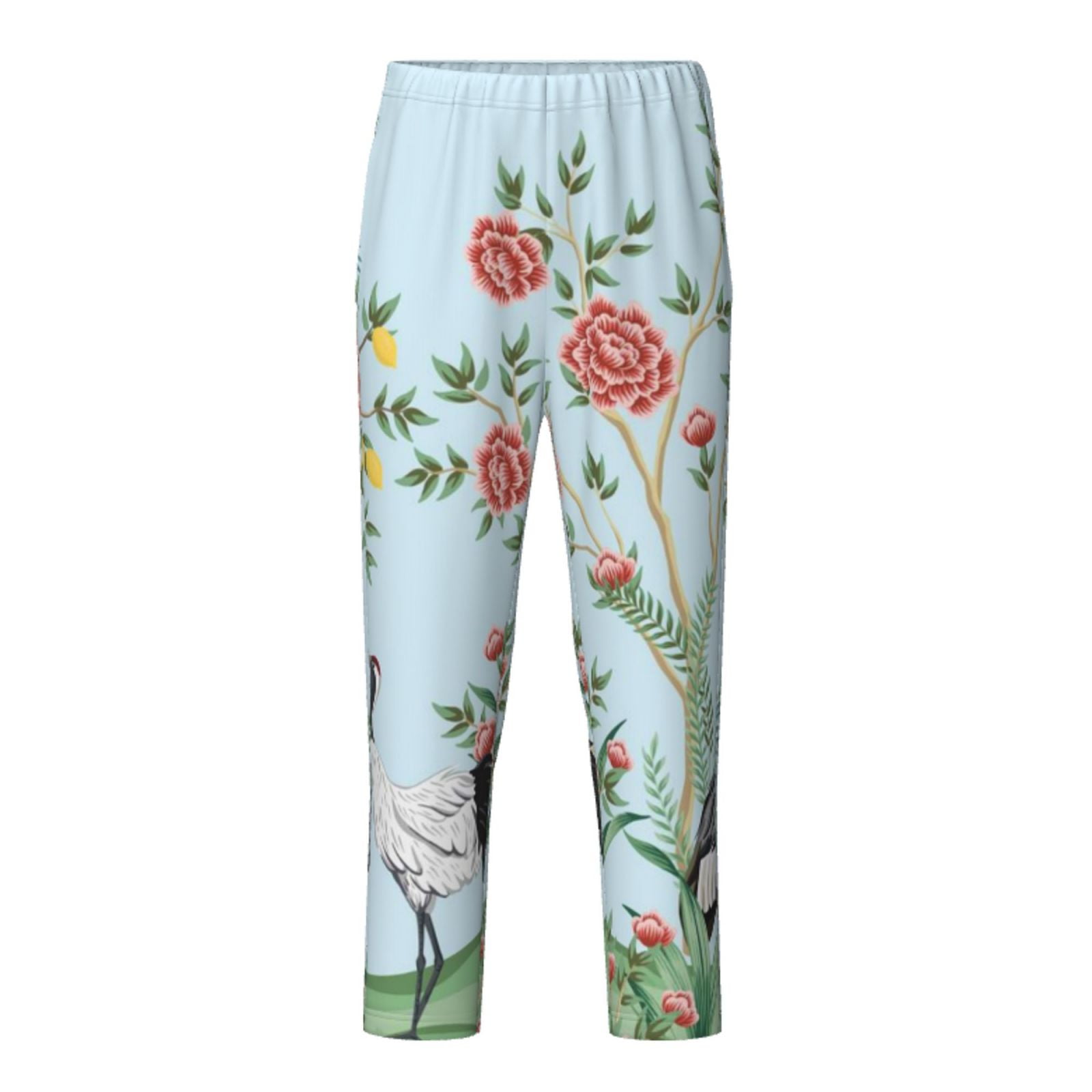 Bingfone Chinoiserie Floral Palm Tree Print Boys Girls Pajama Pants ...