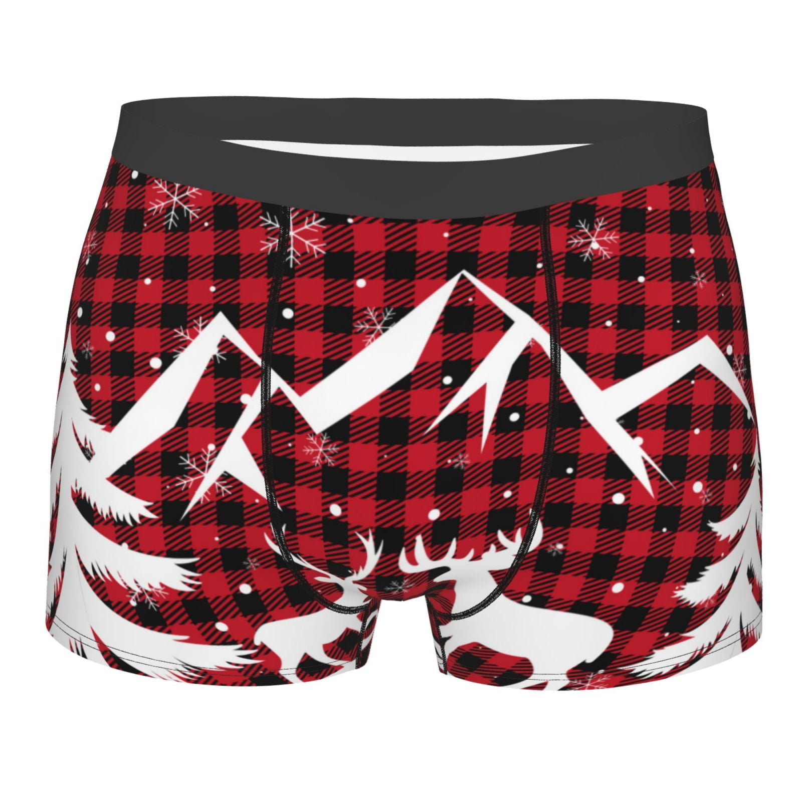 Bingfone Christmas Buffalo Plaid Men'S Underwear - Casual Stretch Boxer ...