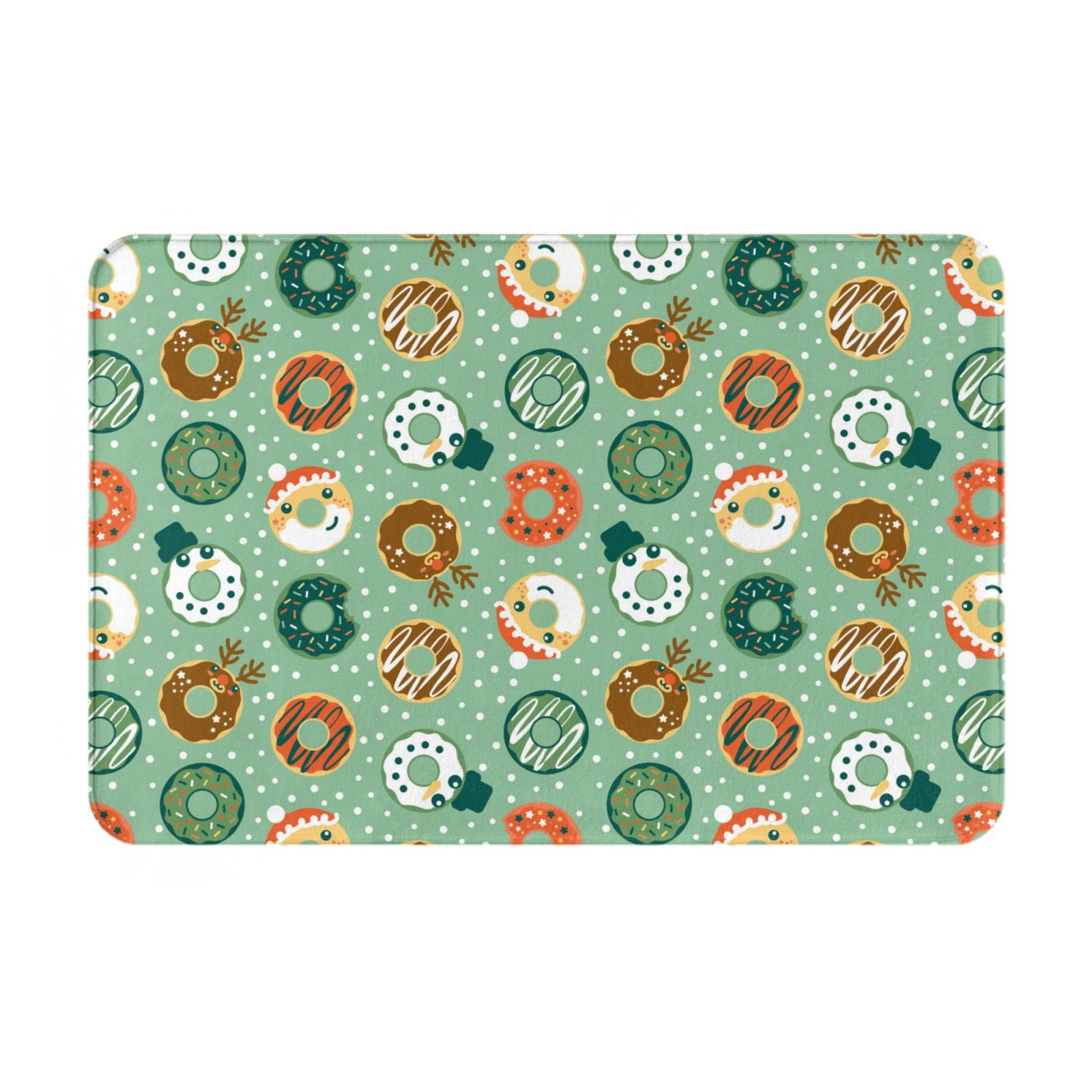 Bingfone Christmas Donuts Door Mat 16"X24" Front Entrance Non-Slip Low ...