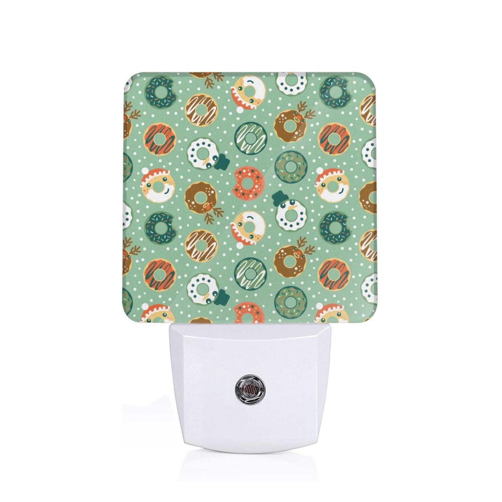 Bingfone Christmas Donuts Print Night Lights Plug into Wall,Dusk to ...