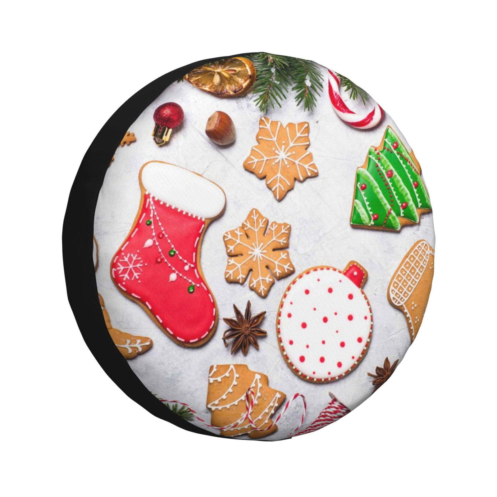 Bingfone Christmas Gingerbread Cookies Spare Tire Cover Weatherproof Universal Wheel Protectors ...