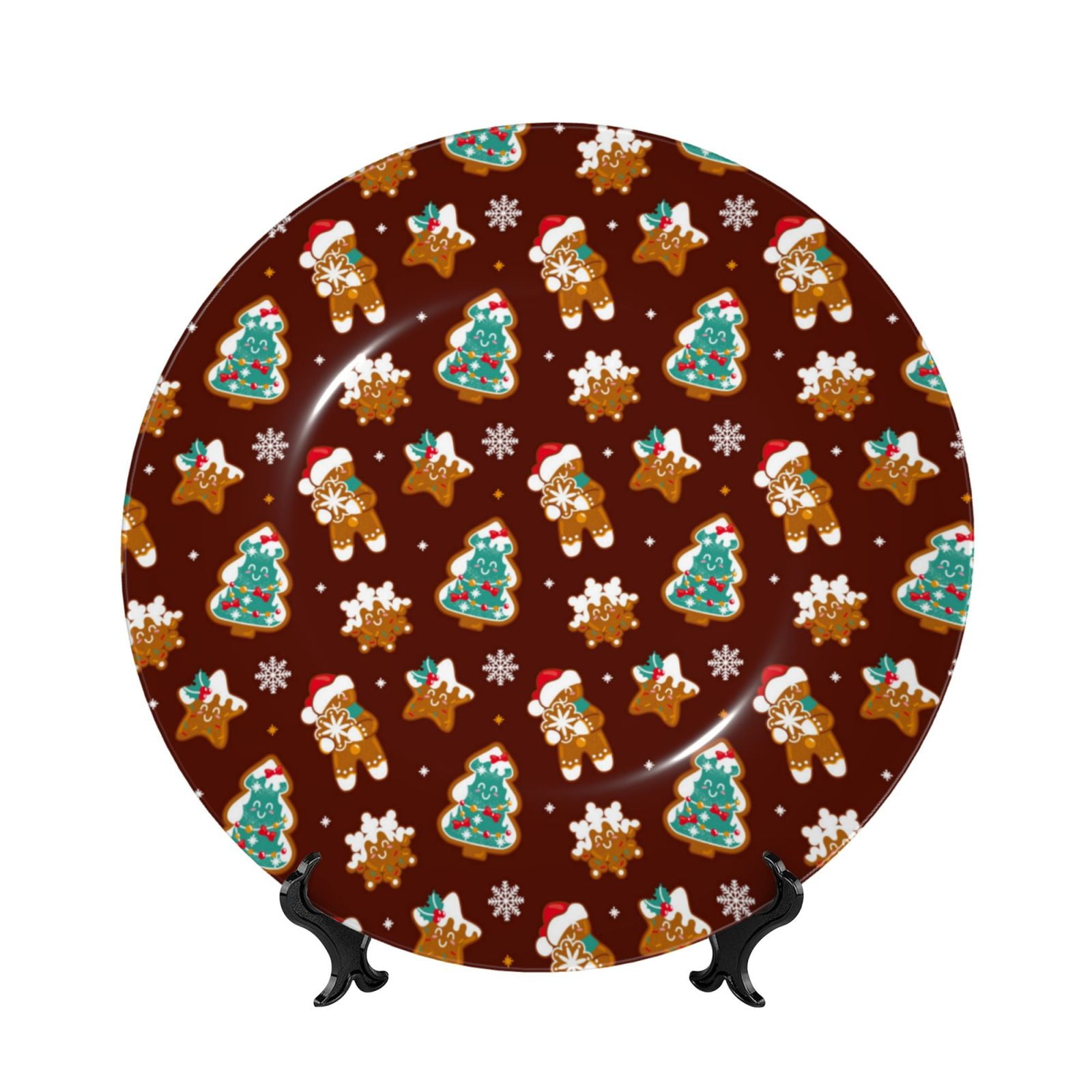 Bingfone Christmas Gingerbread Print Bone China Dinner Decorative ...