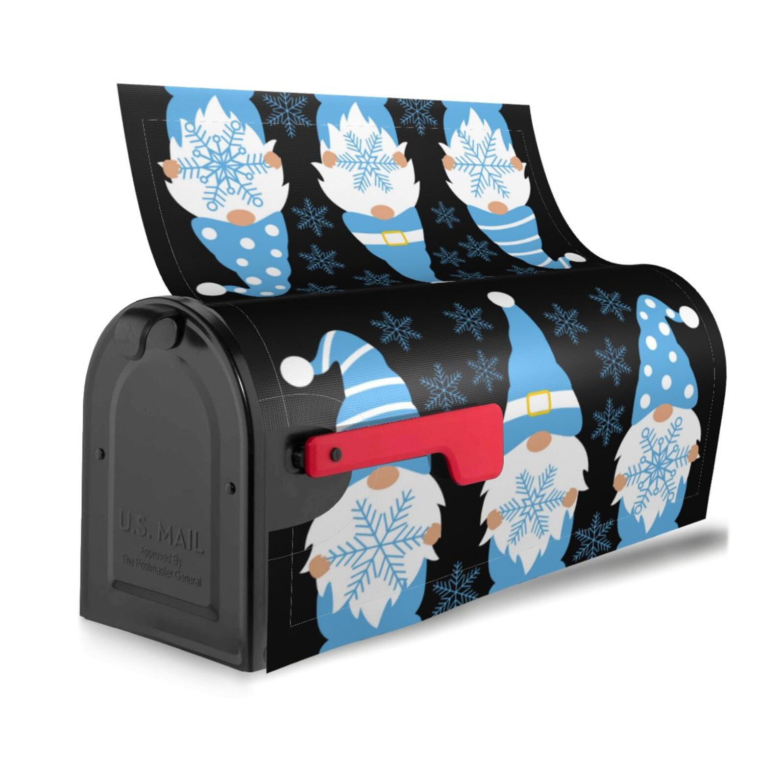 Bingfone Christmas Gnome Snowflake Magnetic Mailbox Cover Standard Size ...