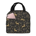 Bingfone Christmas Gold Deers1 Print Lunch Bag Insulated Lunch Box ...