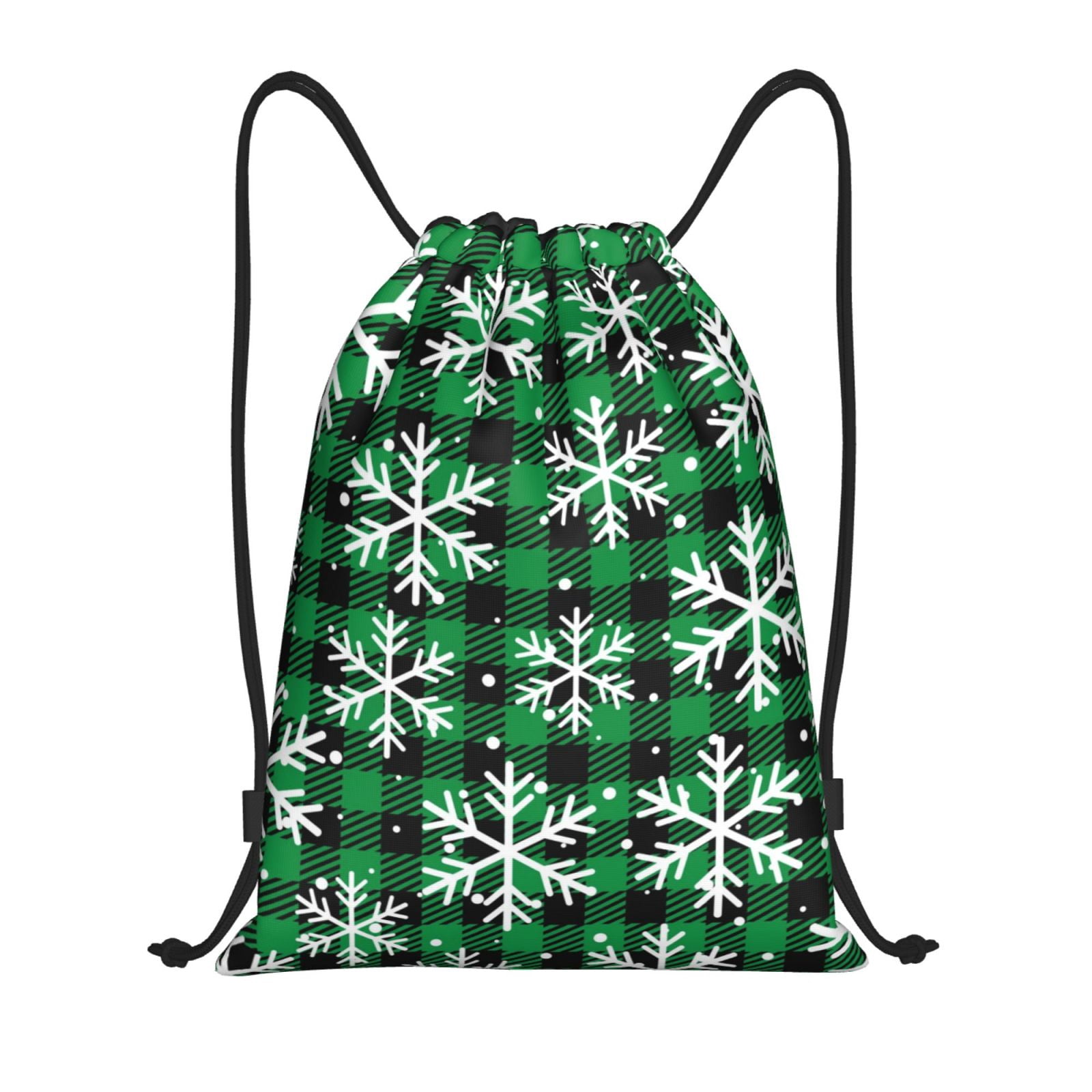 Bingfone Christmas Pattern At Buffalo Plaid Drawstrings Backpacks Bags ...